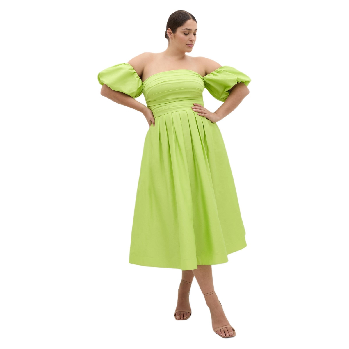 Click here for City Chic Womens Rosalee Puff Sleeve Midi Dress -... prices