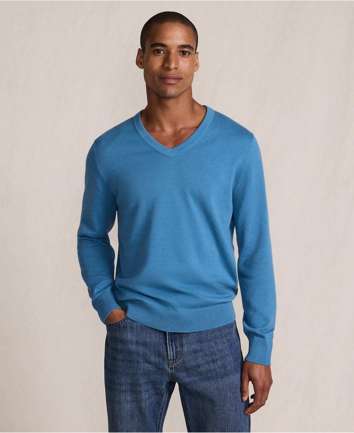 Click here for Lands End Mens Fine Gauge Cotton V Neck Sweater -... prices