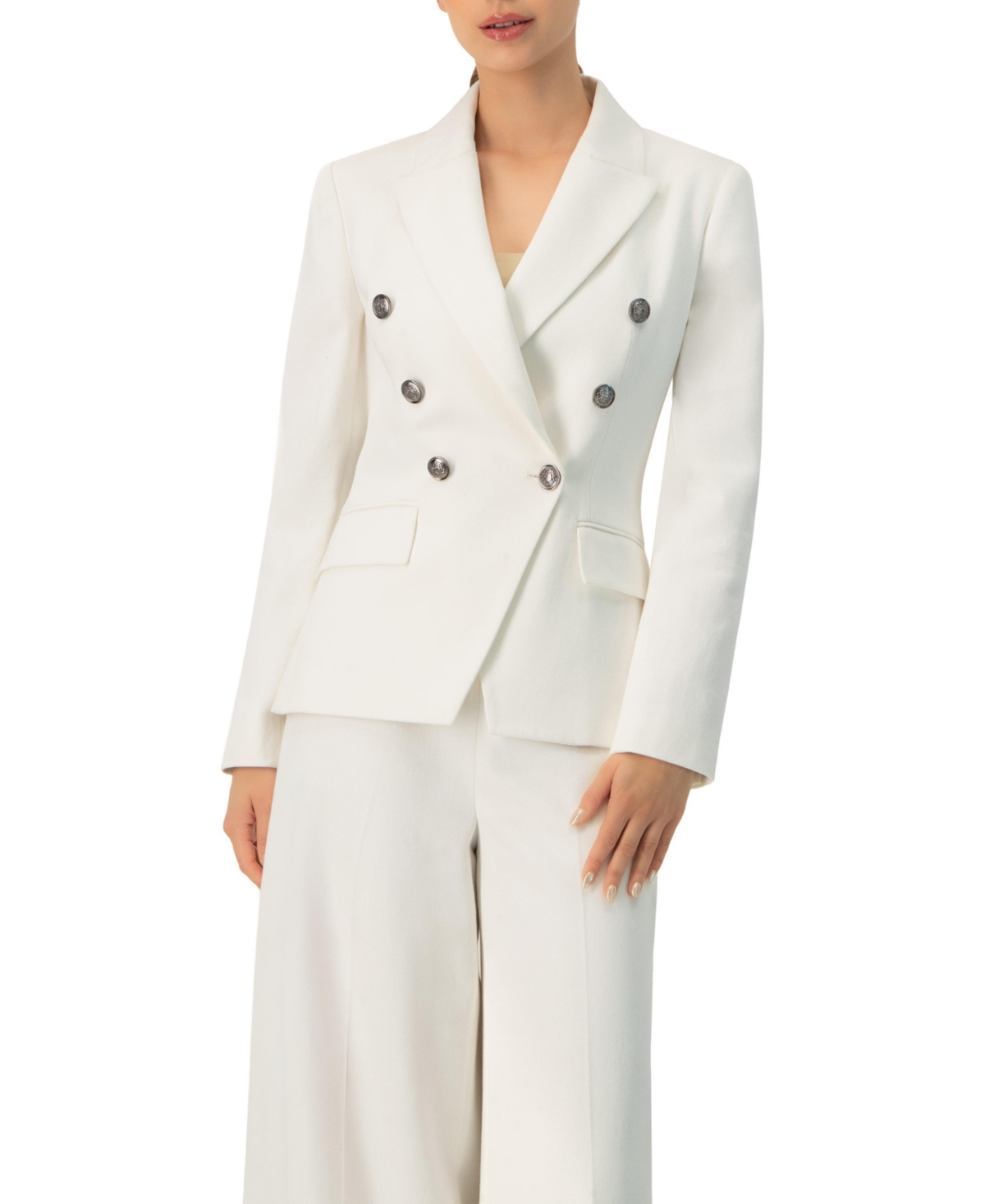 Click here for Ivonne Womens Double-Breasted Blazer with Flap Poc... prices