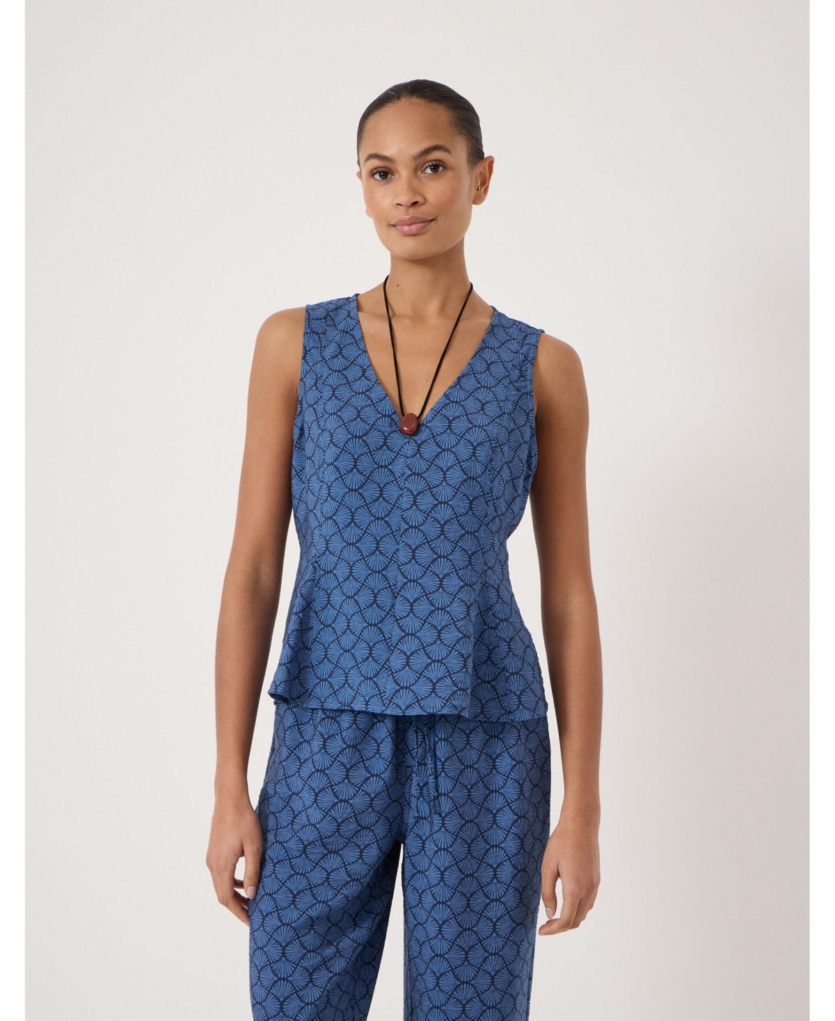 Click here for Hush Womens Sybil V-Neck Air Flow Godet Top - Seas... prices