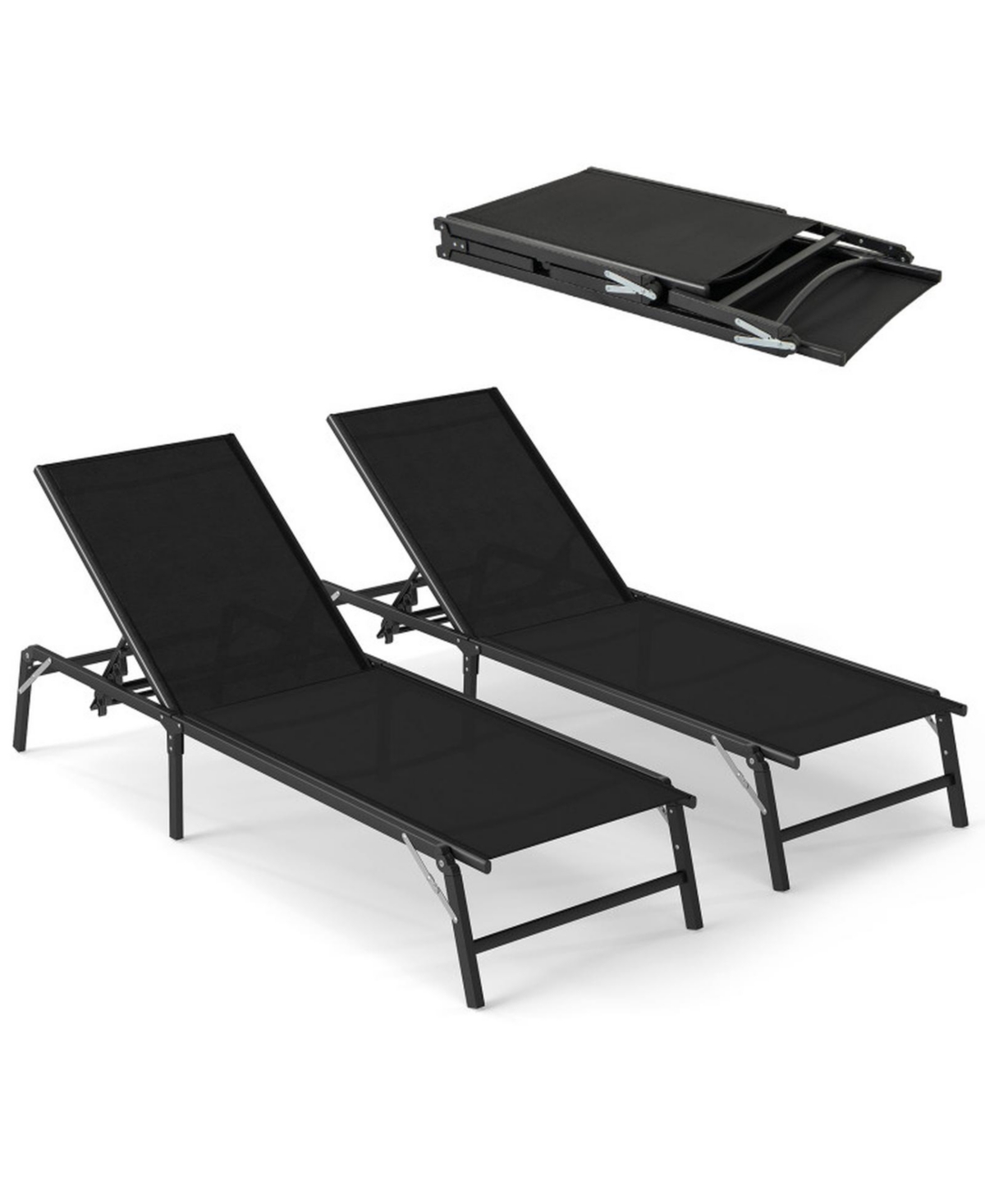 Click here for Gouun Foldable Patio Chaise Lounge Set of 2 with 5... prices