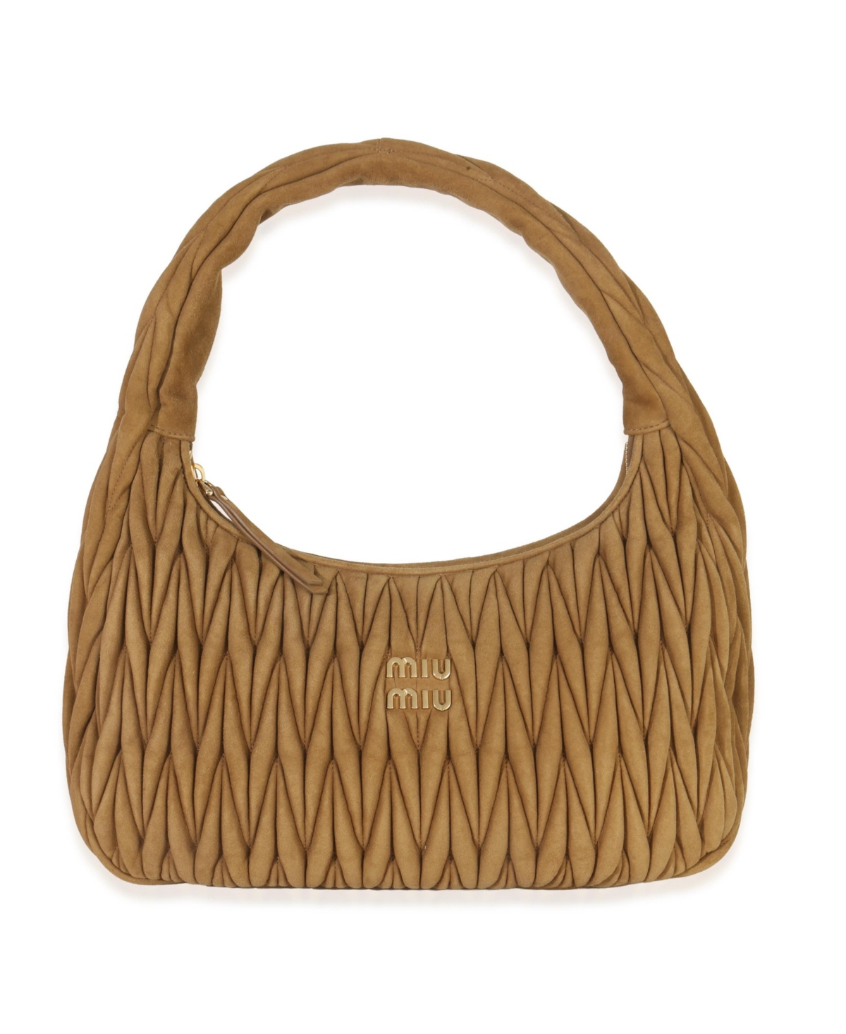 Click here for Pre-Owned Miu Miu Brown Suede Matelasse Wander Hob... prices