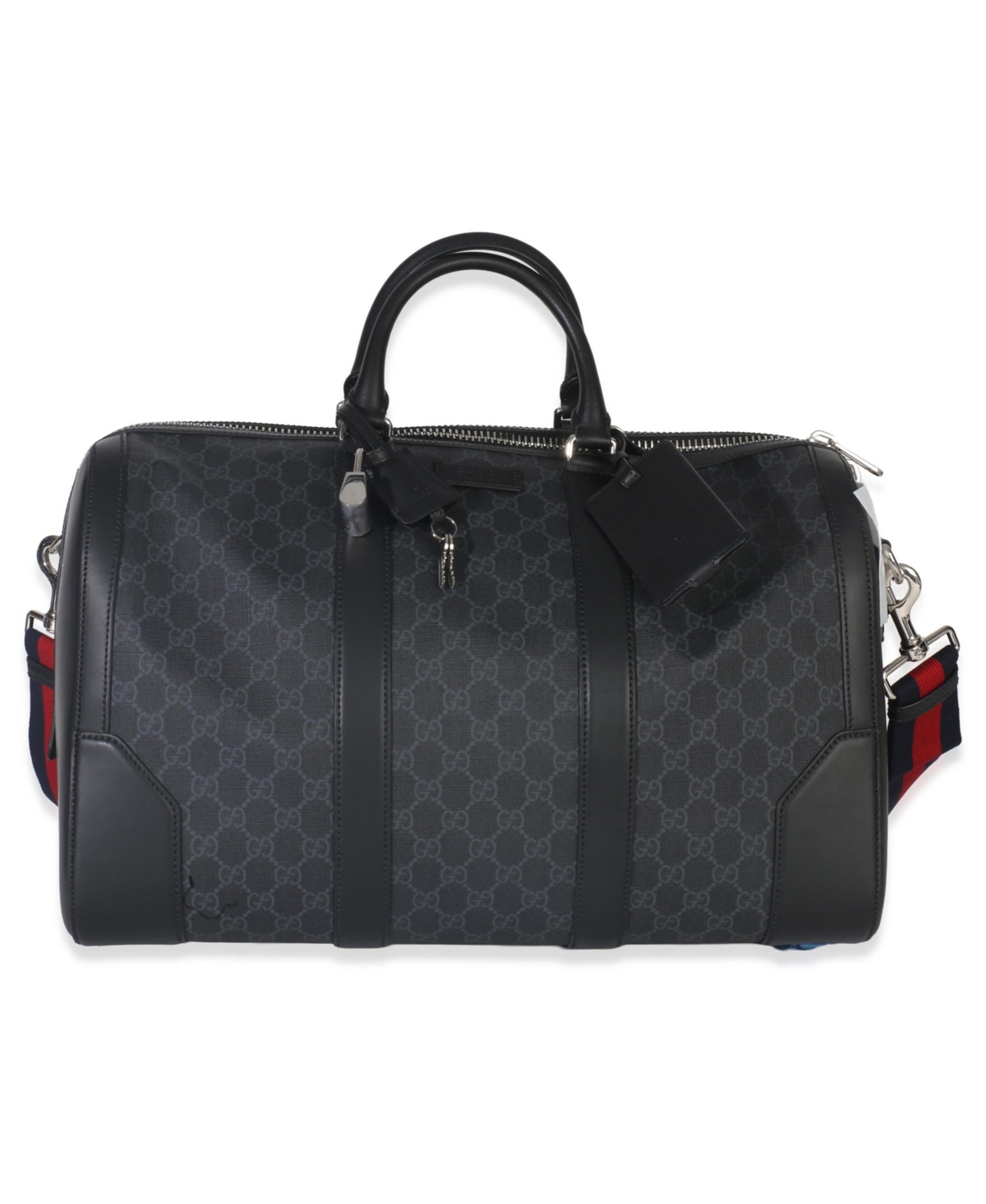 Click here for Pre-Owned Gucci Black Gg Supreme Canvas Web Duffle... prices