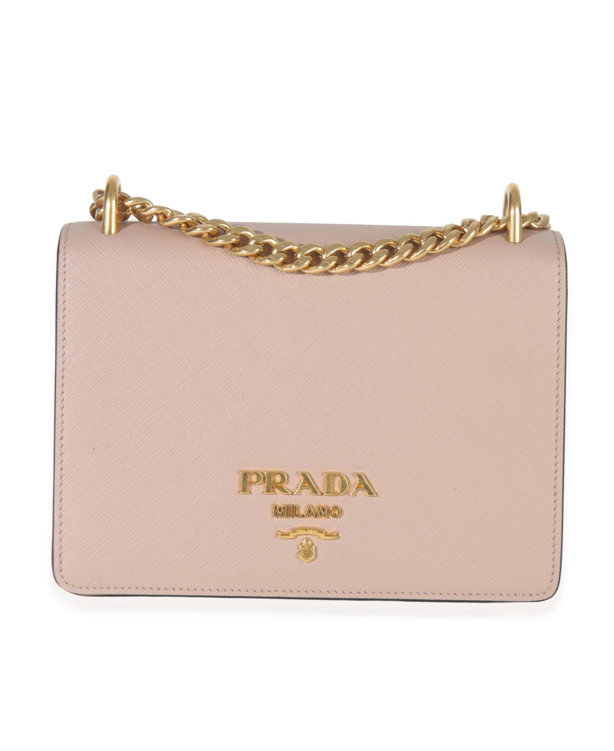 Click here for Pre-Owned Prada Pink Saffiano Lux Small Logo Chain... prices