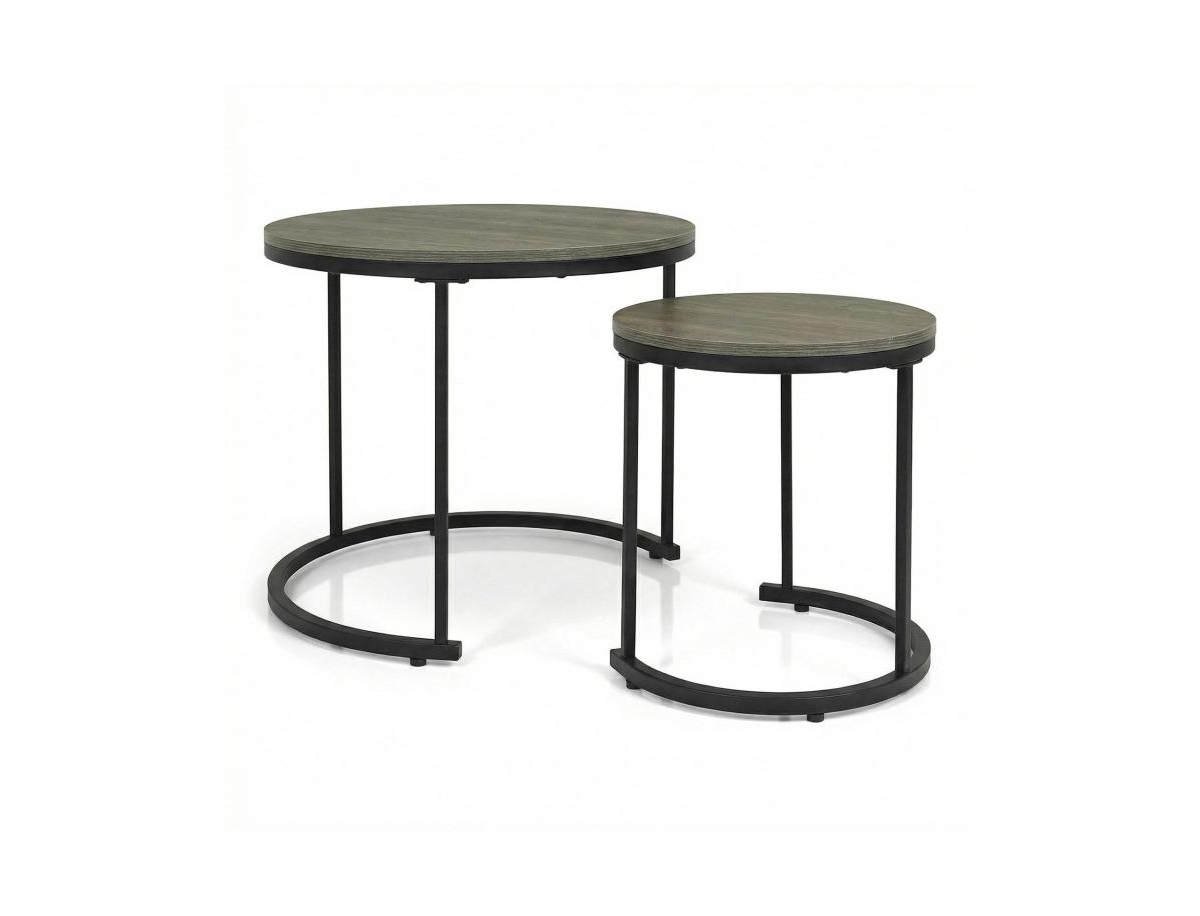 Click here for Slickblue Oak Round Nesting Coffee Tables Set of 2... prices