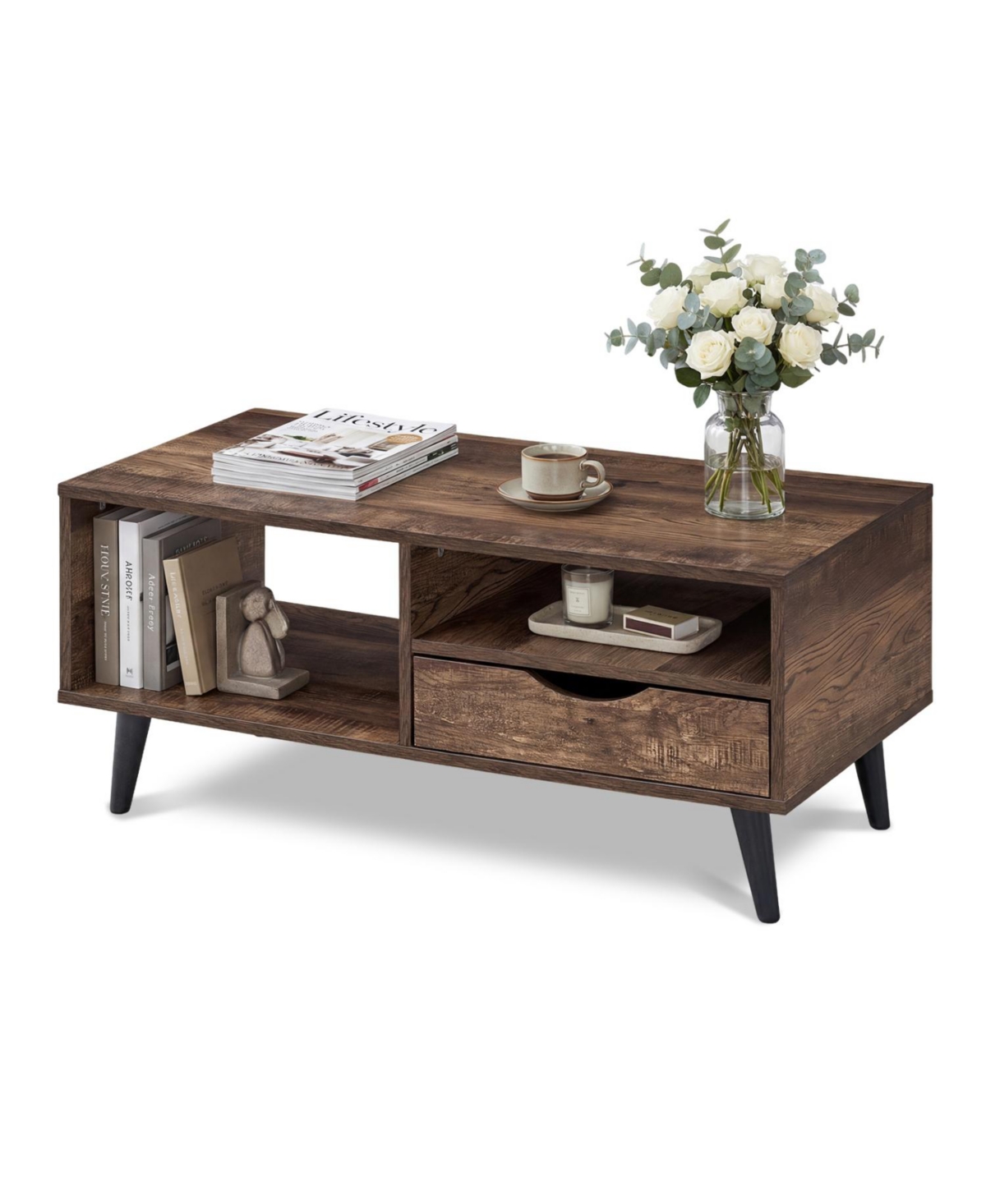 Click here for Slickblue Rectangular Rustic Coffee Table with Sto... prices