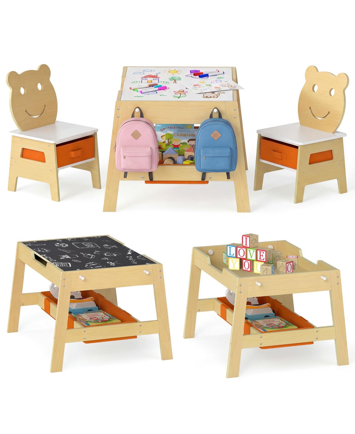 Click here for Sugift Toddler Table and Chairs Five in One Art De... prices