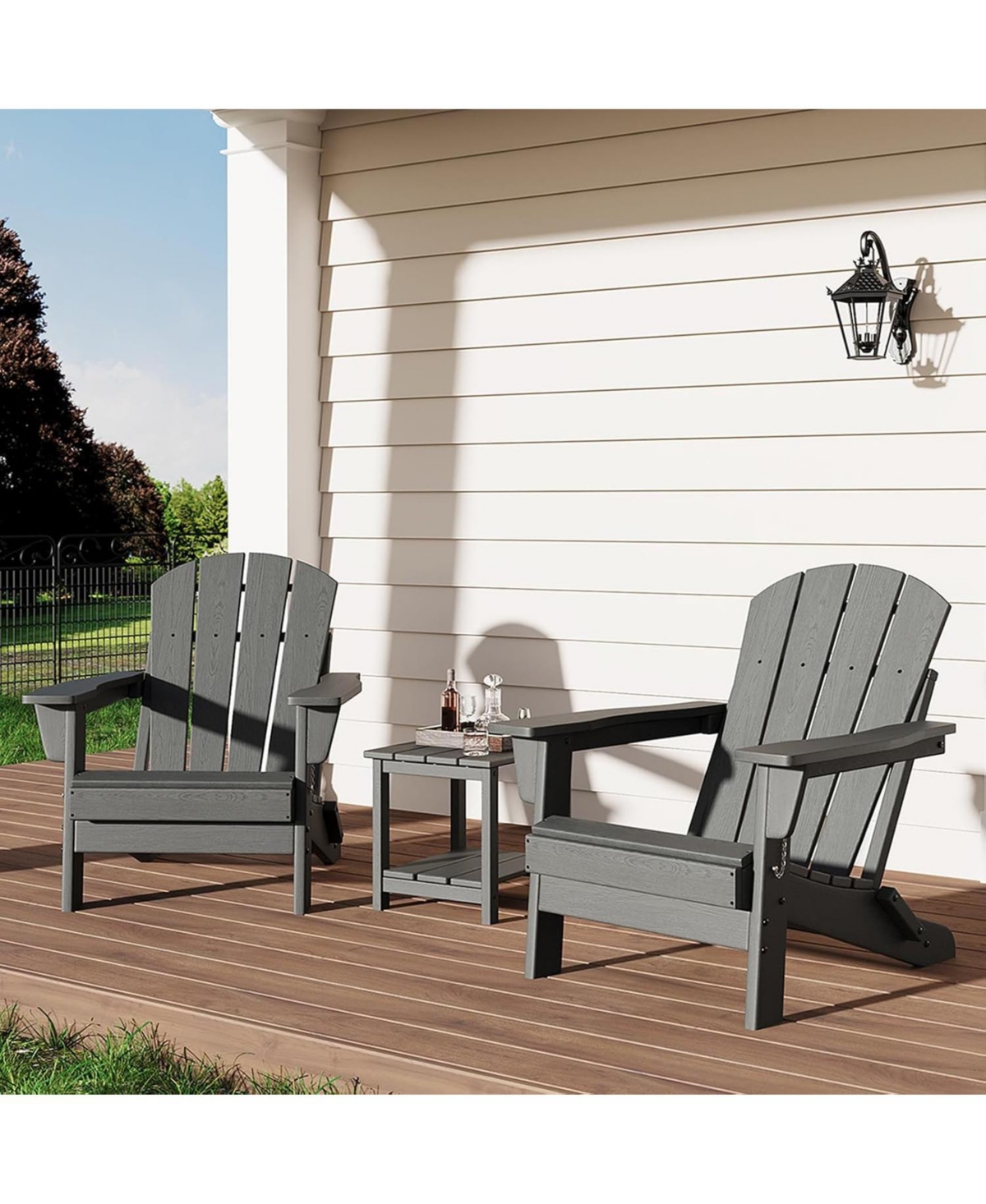 Click here for gaomon Adirondack Chair Set with 2-Tier Side Table... prices