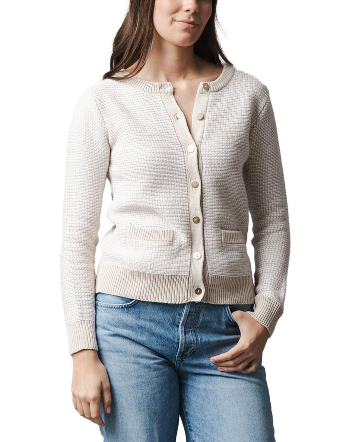 Click here for Hope and Henry Womens Organic Tweed Stitch Sweater... prices