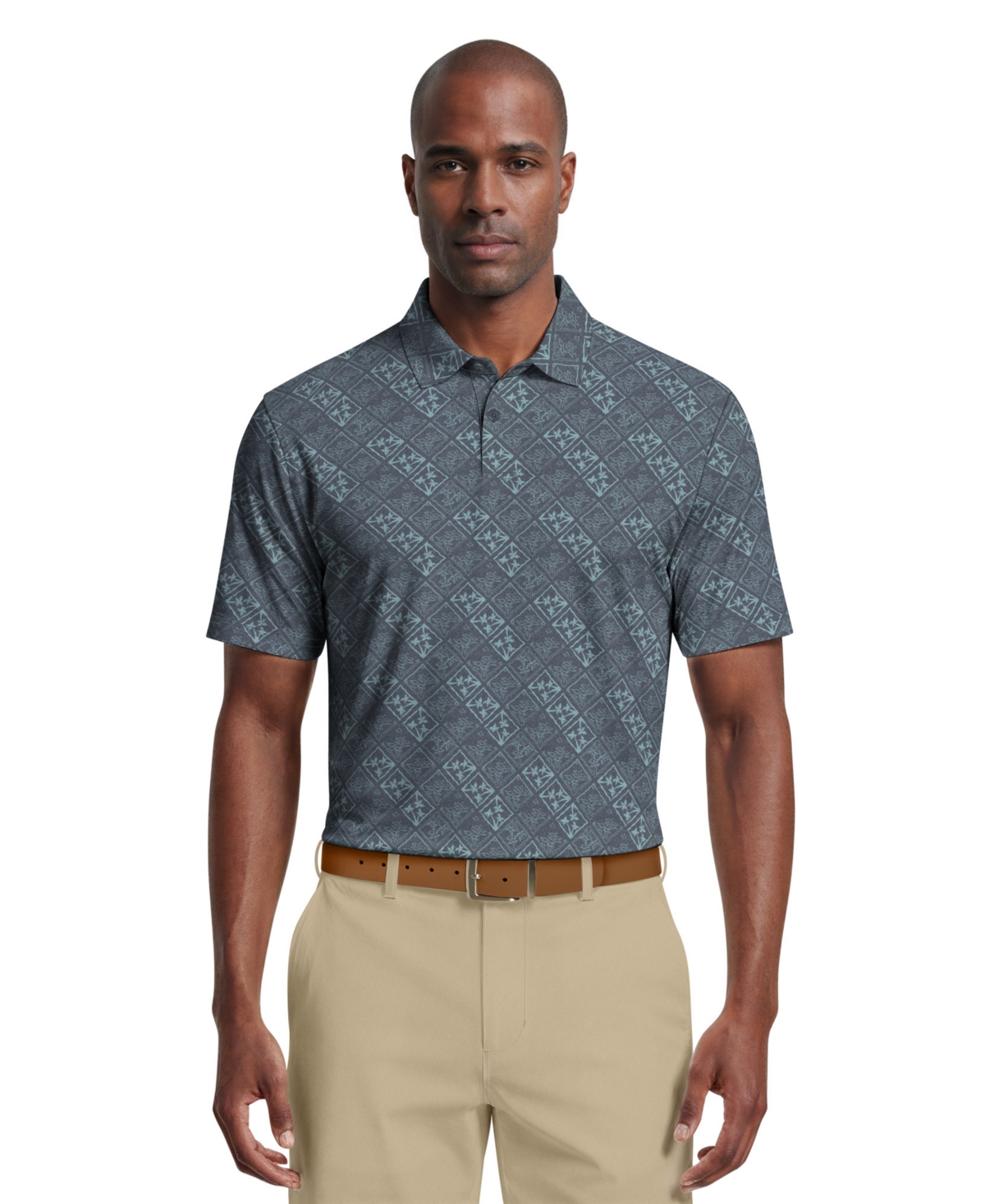 Click here for Pga Tour Mens Tropical Argyle Print Golf Polo - In... prices