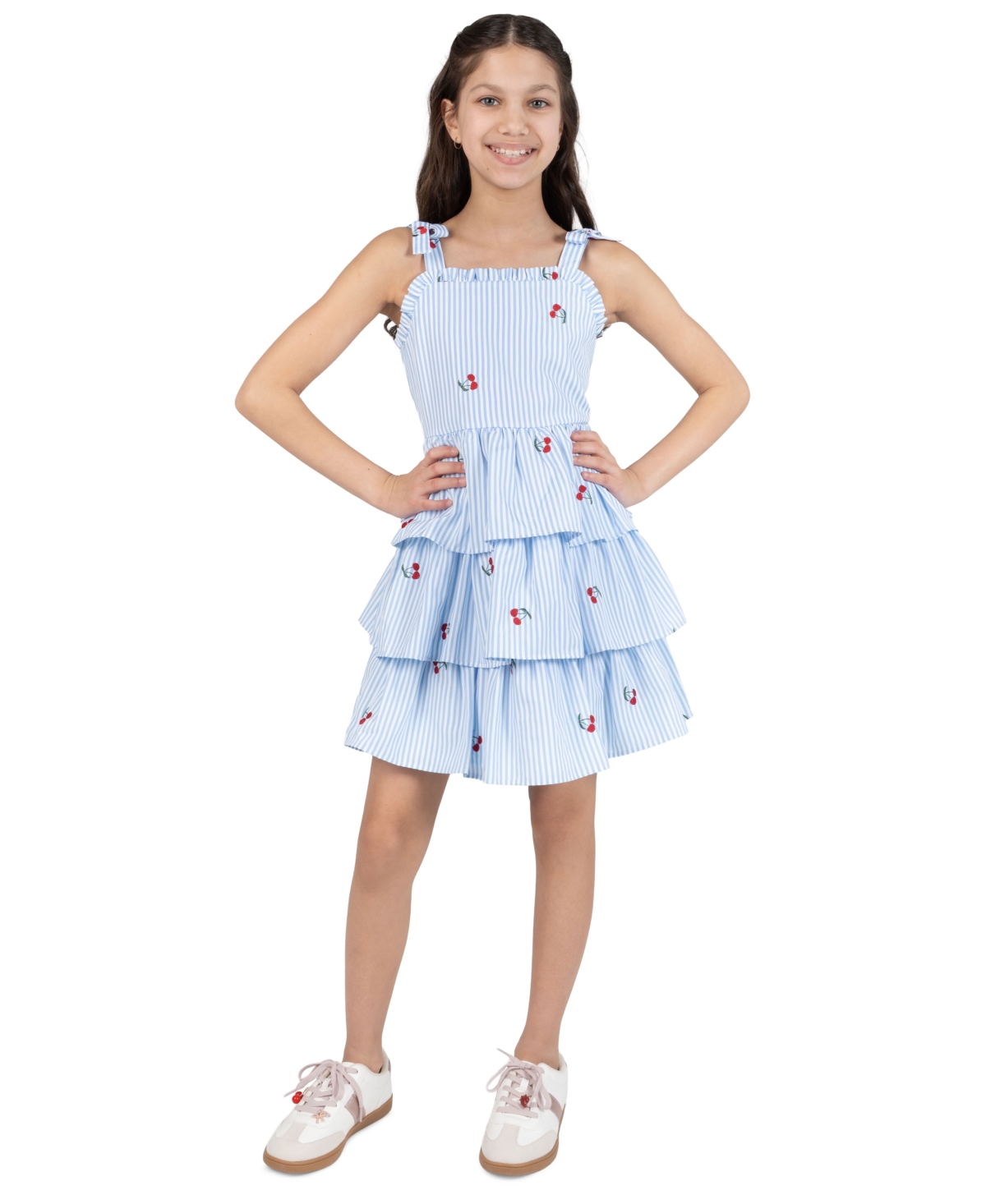 Click here for Rare Editions Girls 7-16 Cherry Embroidered Sleeve... prices