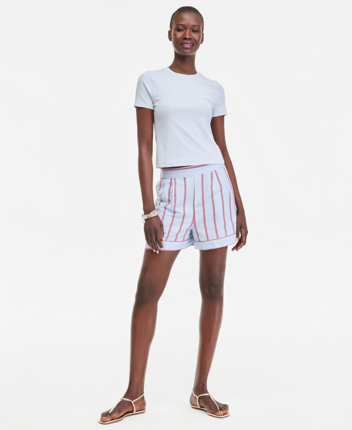 Click here for On 34th Womens Linen-Blend Tailored Pull-On Shorts... prices