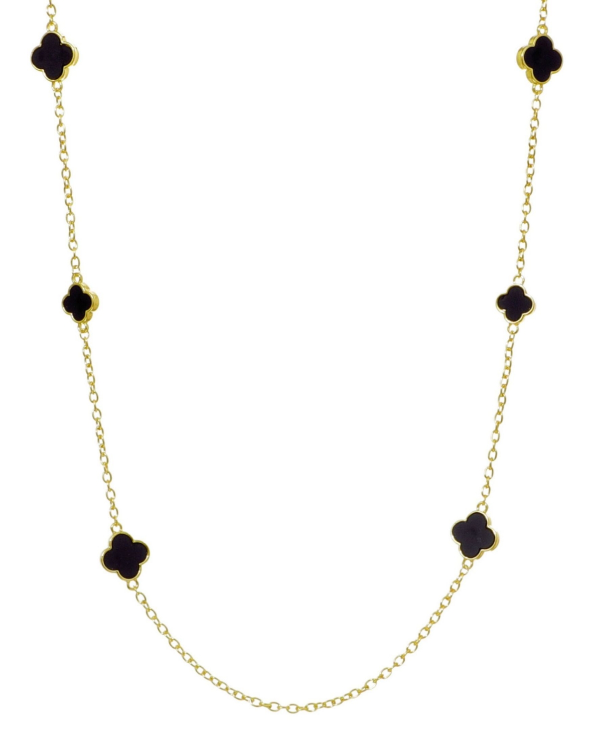 Click here for Adornia Gold 36 Black Flower Station Necklace - Bl... prices