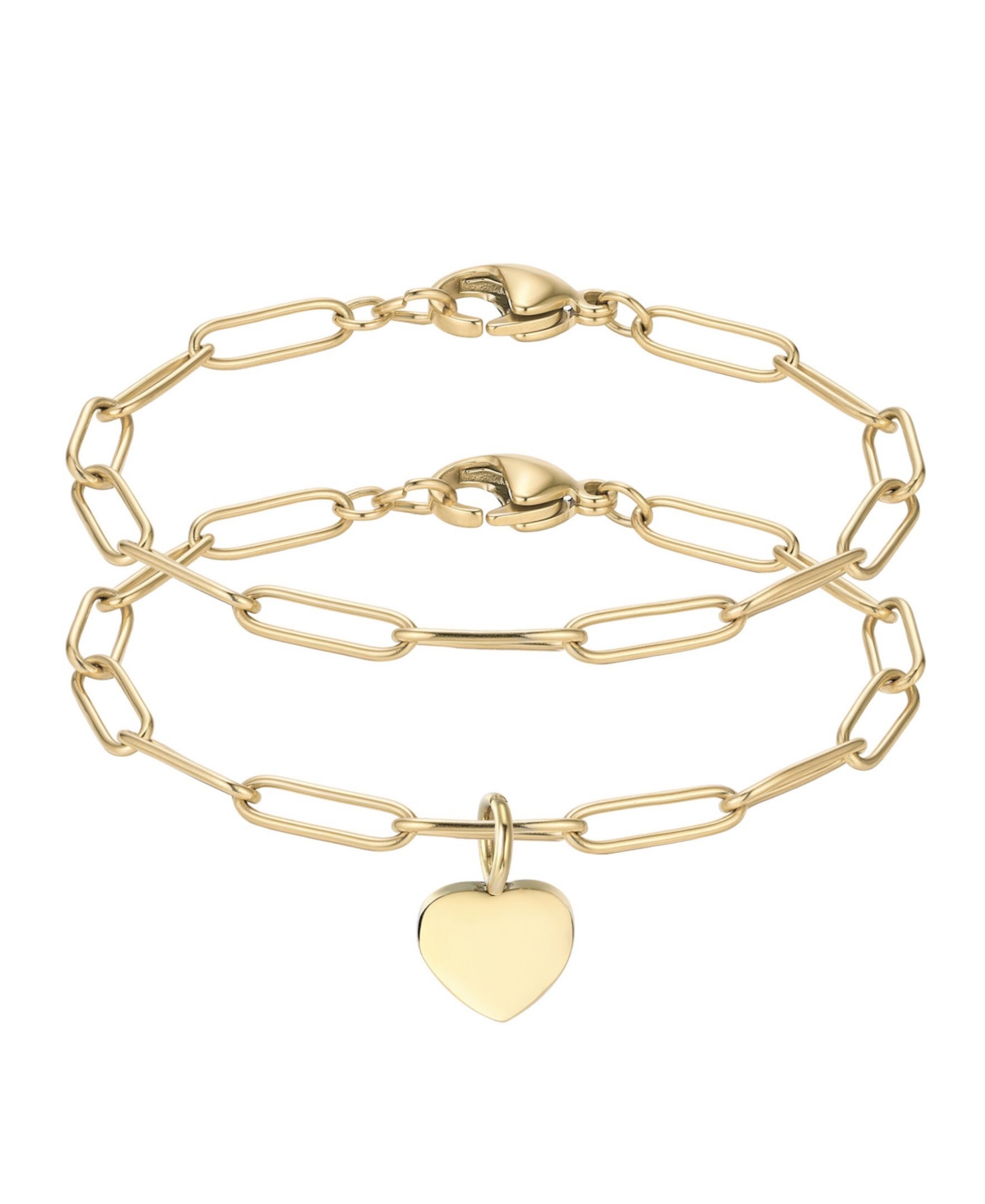 Click here for Adornia Gold 2-Piece Heart Charm and Paperclip Bra... prices
