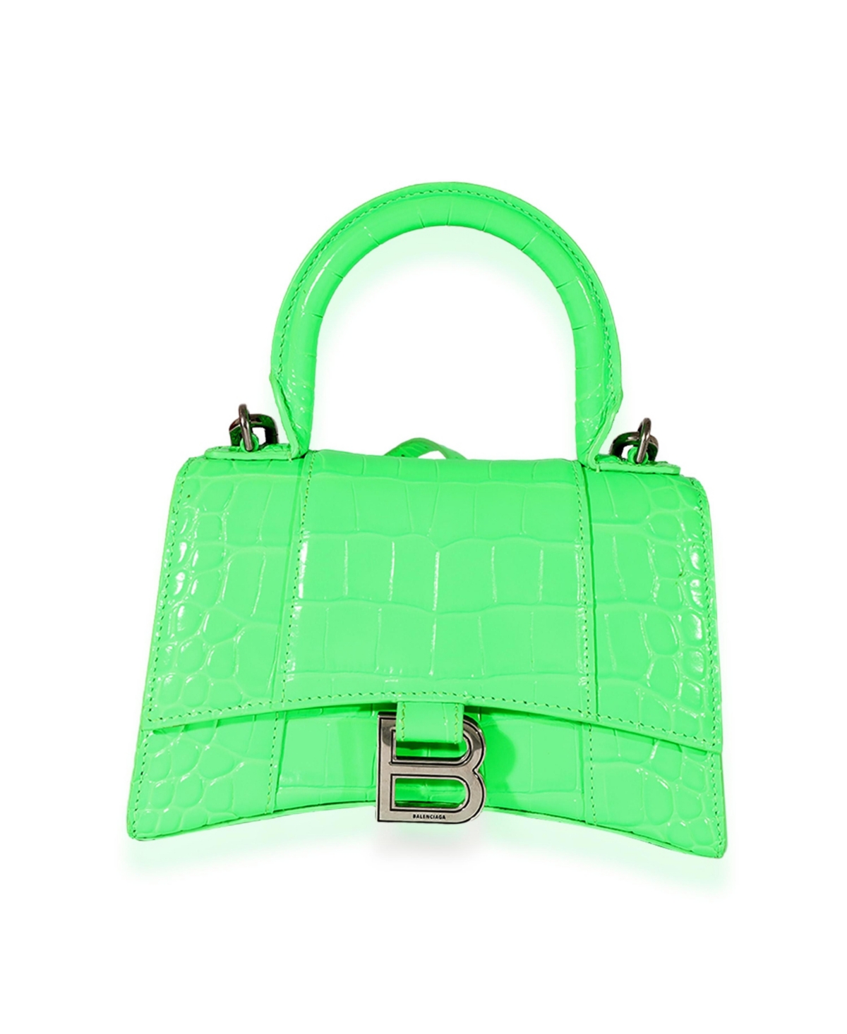 Click here for Pre-Owned Balenciaga Fluo Green Shiny Calfskin Cro... prices