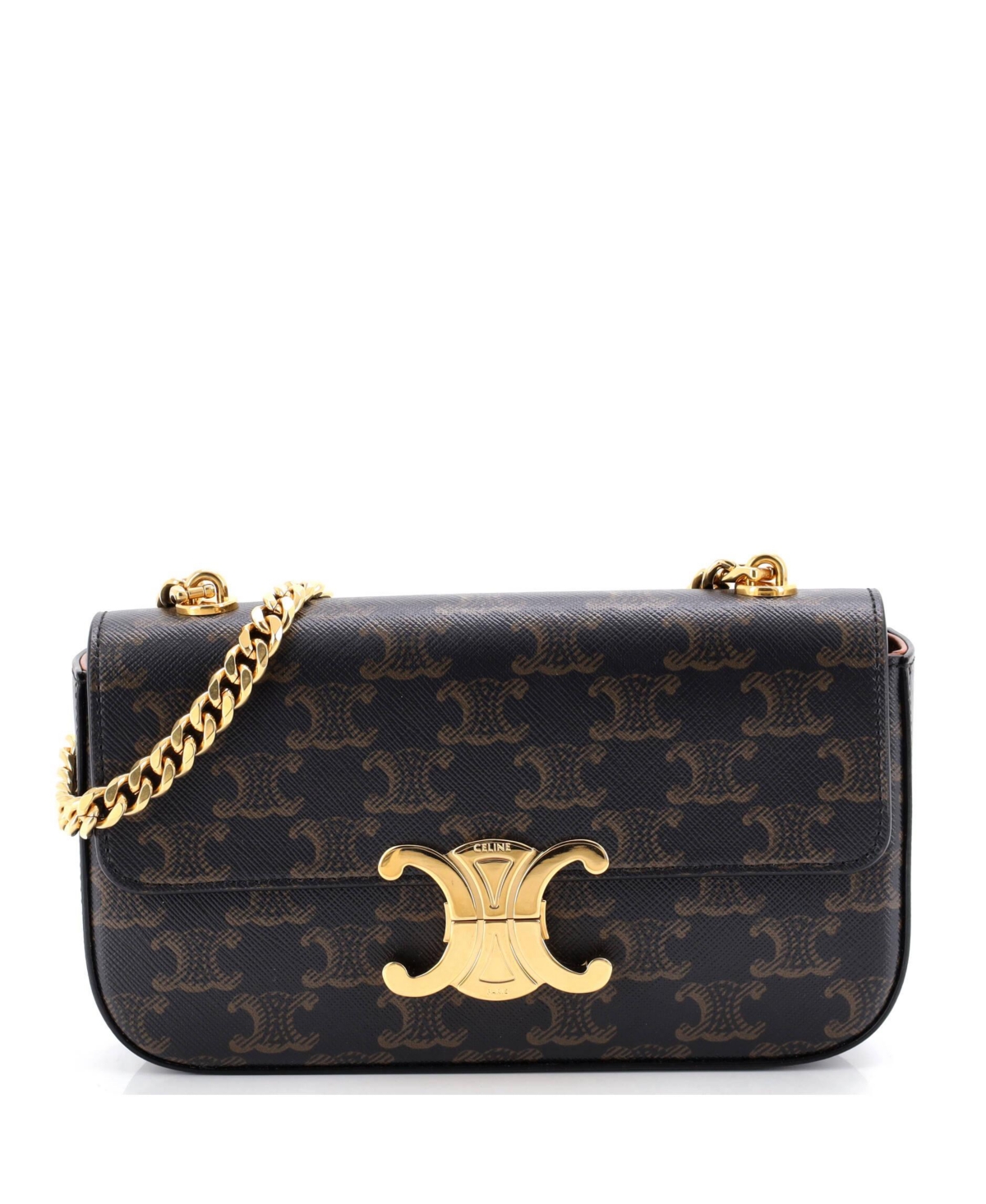 Click here for Pre-Owned Celine Small Triomphe Chain Shoulder Bag... prices