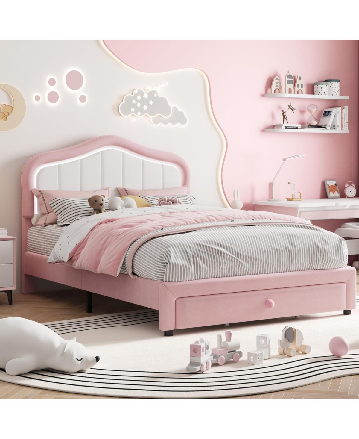 Click here for gaomon Full Upholstered Bed Frame with Storage Dra... prices