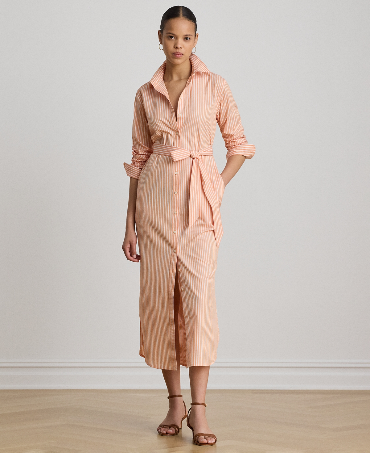 Click here for Lauren Ralph Lauren Petite Button-Down Striped End... prices