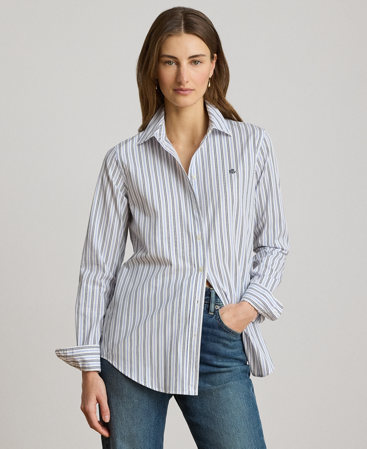 Click here for Lauren Ralph Lauren Petite Point Collar Classic Fi... prices