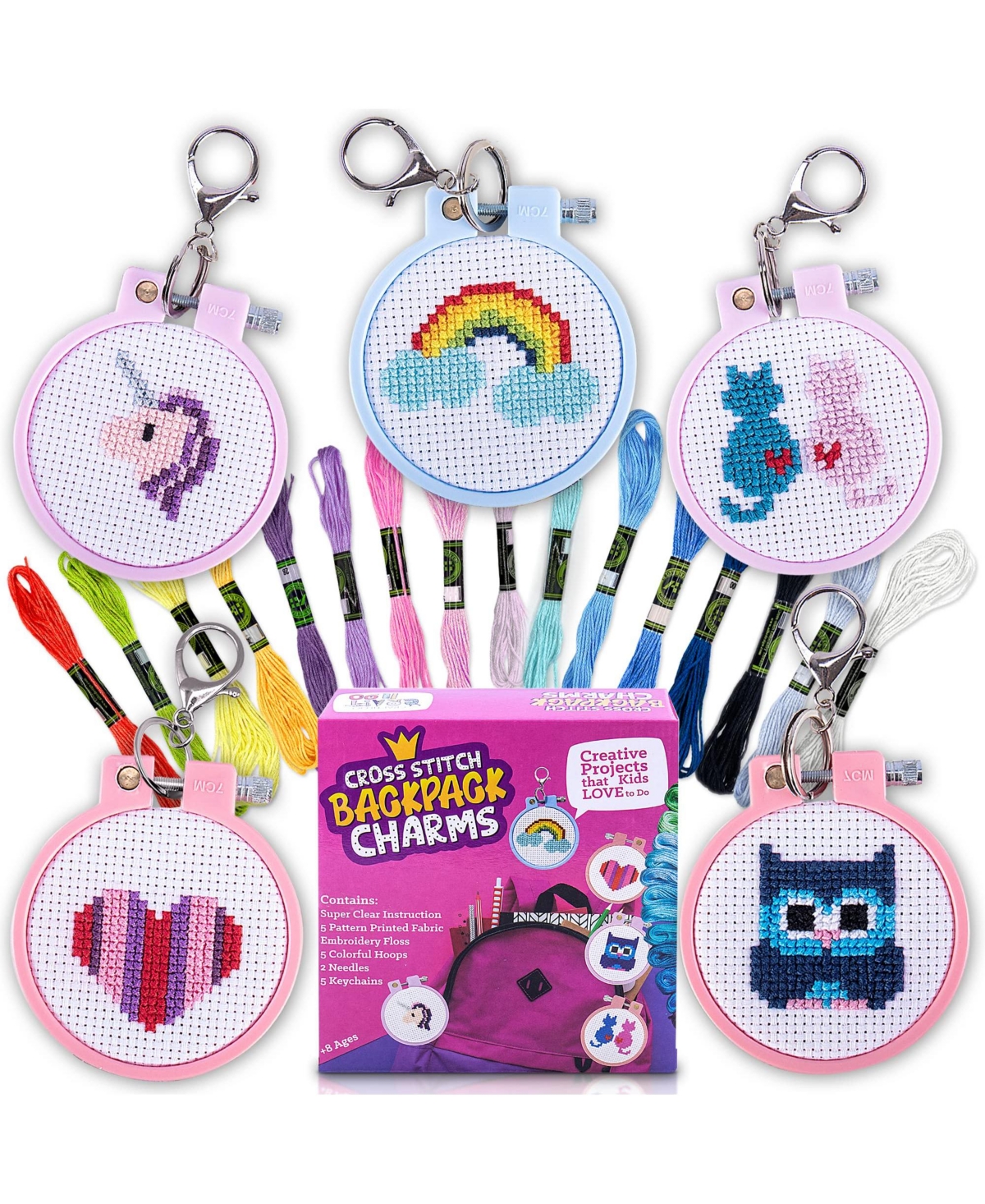 Click here for Gnuadz 5 kits Cross Stitch Backpack Charms Keychai... prices
