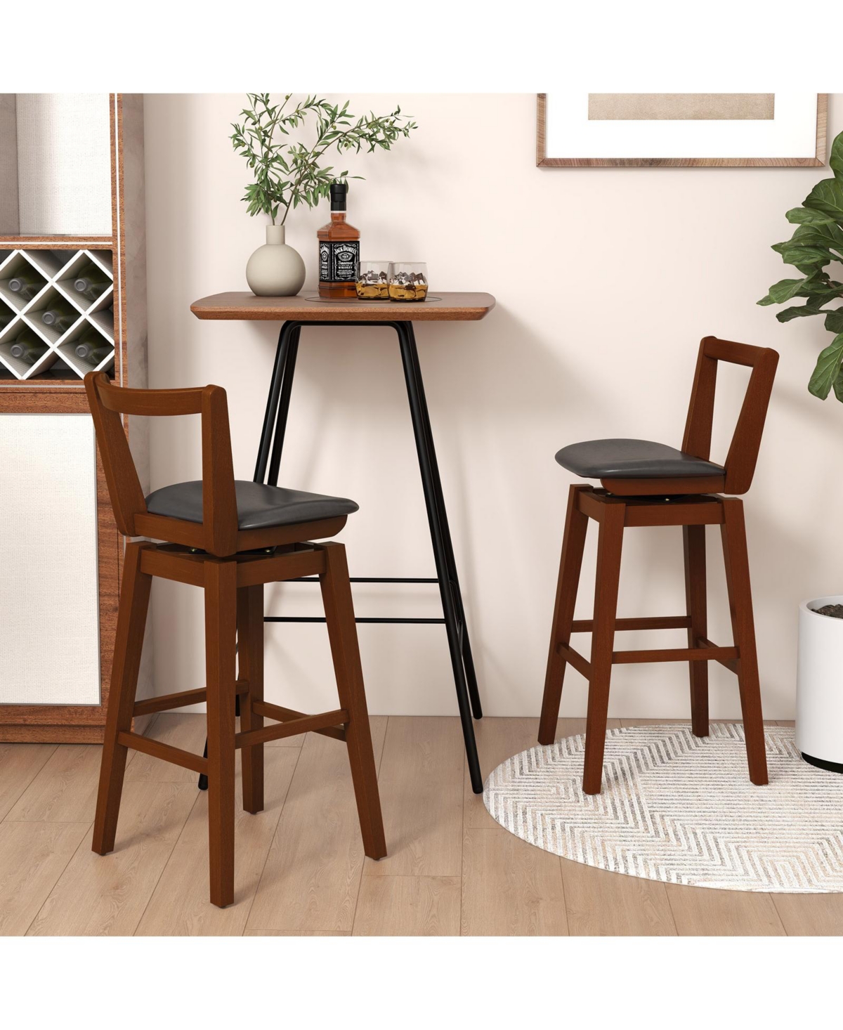 Click here for sumyeg Swivel Pu Leather Bar Stool with Backrest a... prices