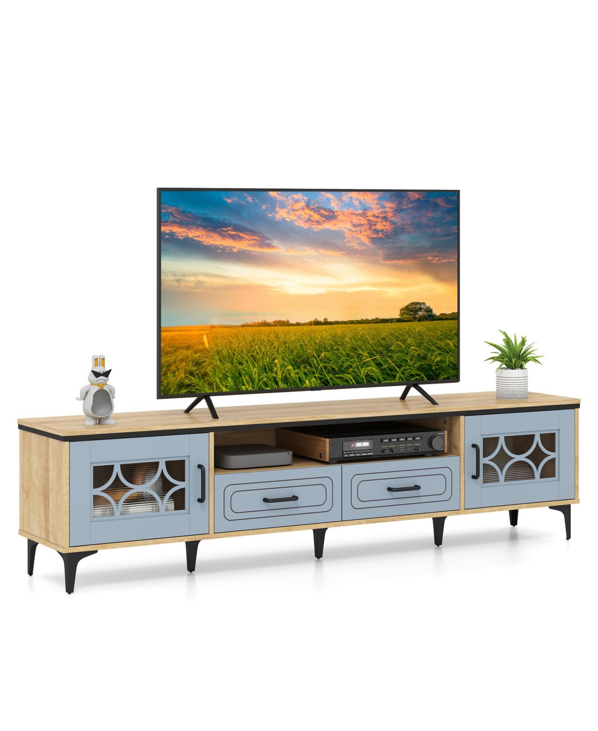 Click here for Sugift Farmhouse Tv Stand for TVs up to 80 in with... prices
