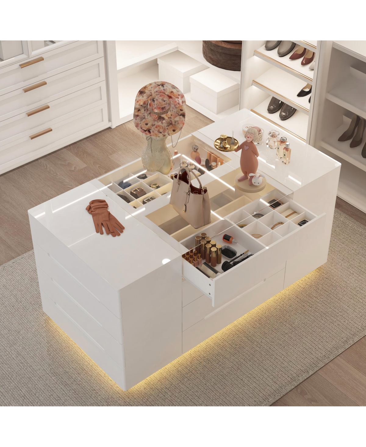 Click here for Famapy High Gloss 16 Drawer Dresser with Tempered... prices