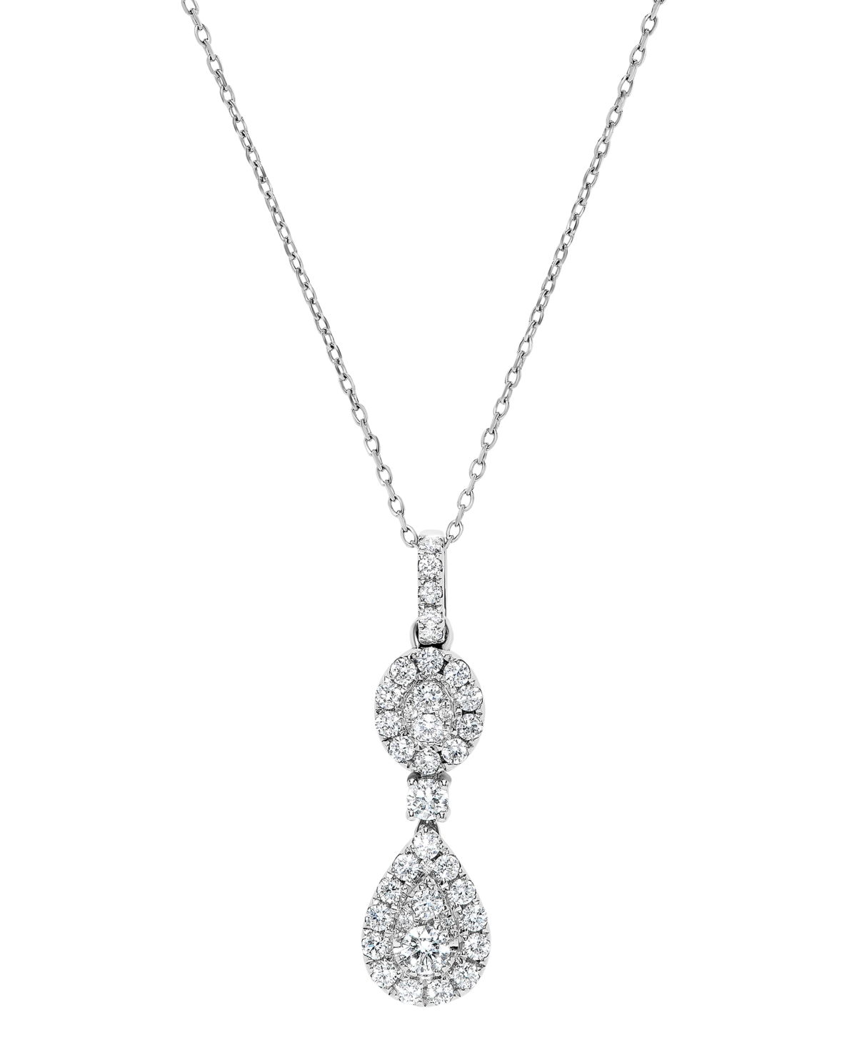 Click here for Diamond Double Halo Cluster 18 Pendant Necklace (5... prices