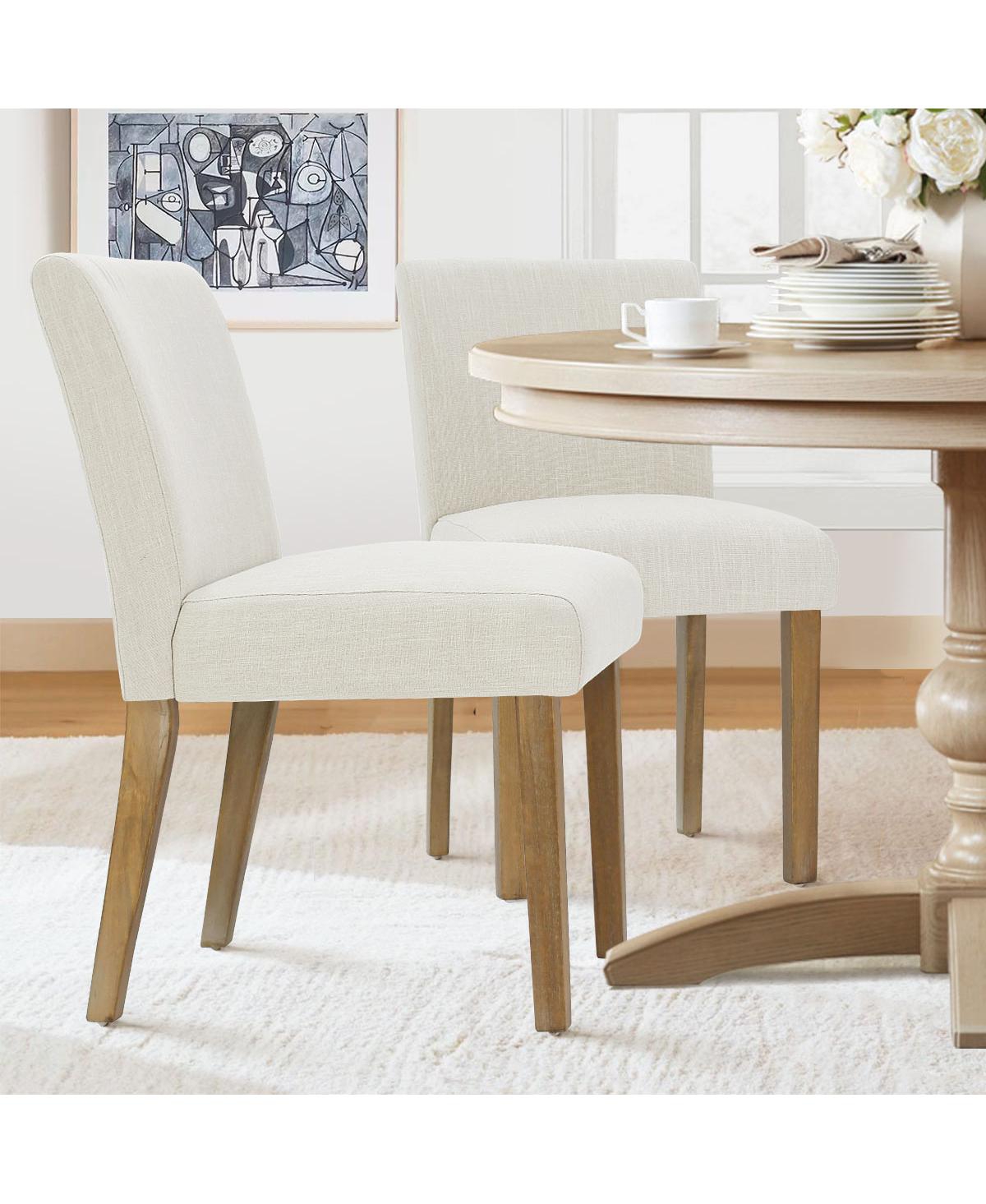 Click here for Maison Boucle Set of 2 Linen Upholstered Dining Ch... prices