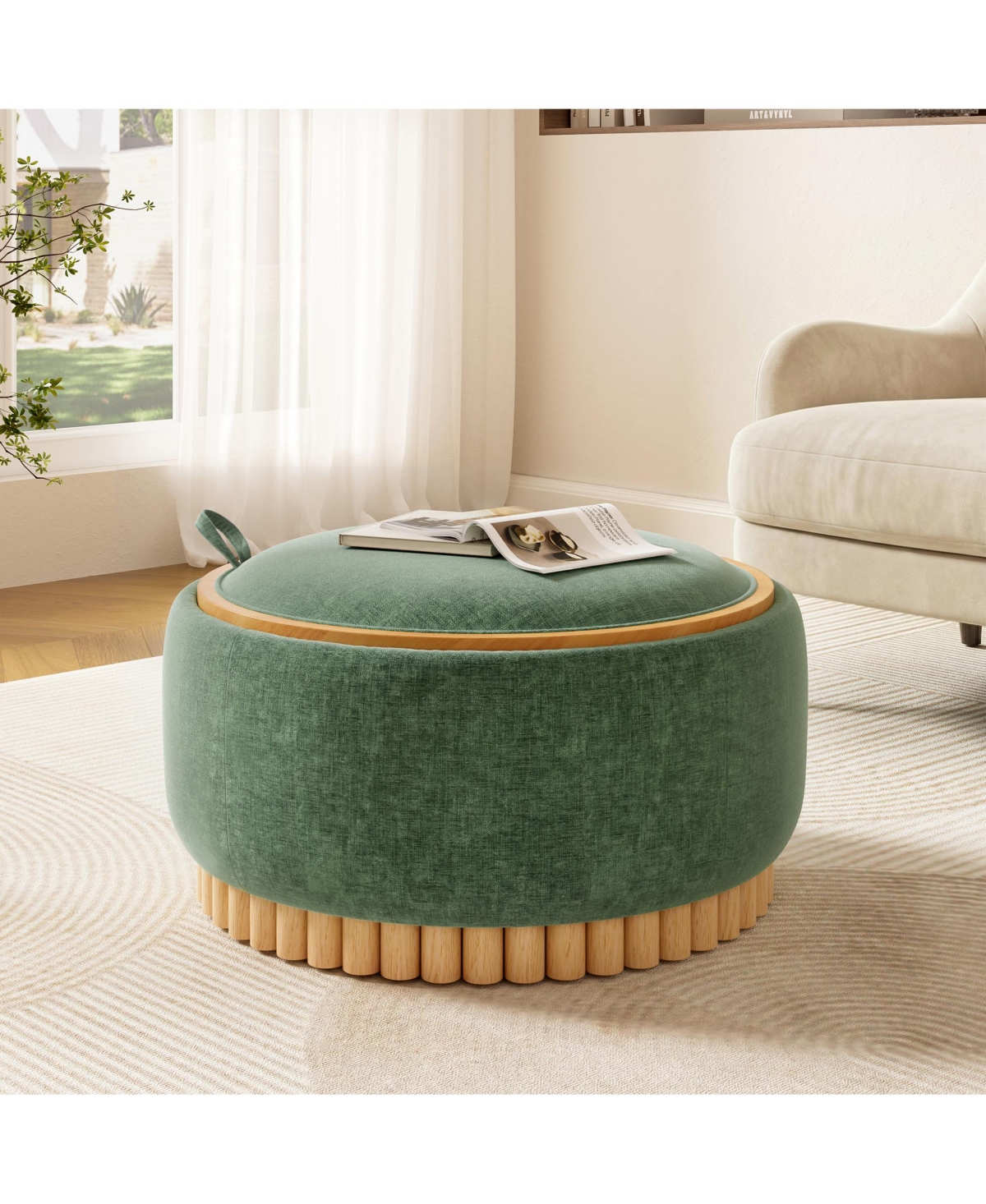 Click here for Rainsken 29" Round Storage Ottoman - Modern C... prices