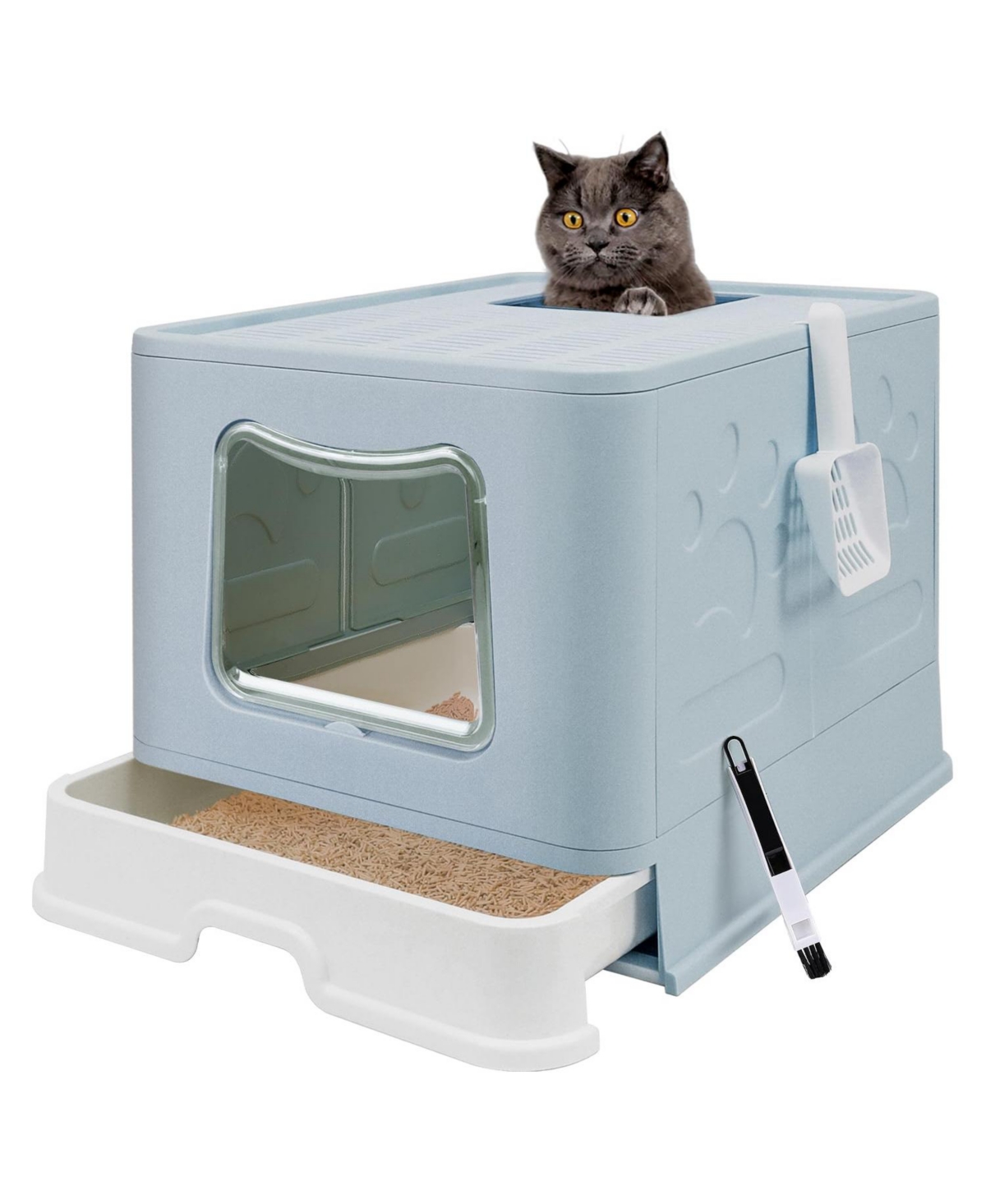 Click here for Aronkl Foldable Cat Litter Box Enclosed Top Entry... prices