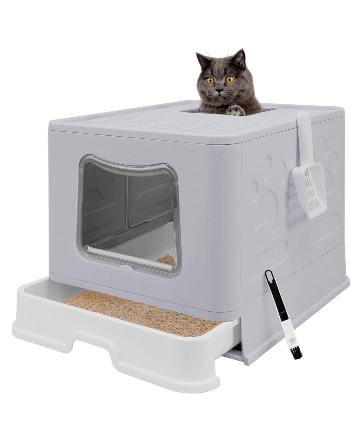 Click here for Aronkl Foldable Cat Litter Box Enclosed Top Entry... prices
