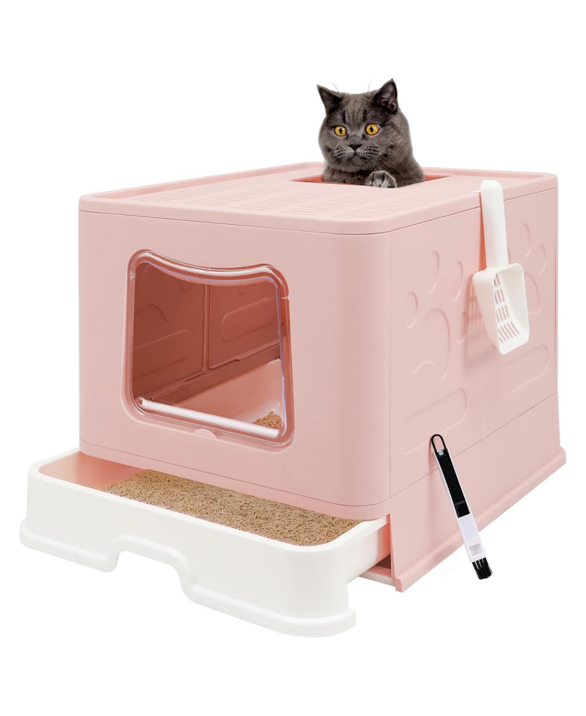 Click here for Aronkl Foldable Cat Litter Box Enclosed Top Entry... prices