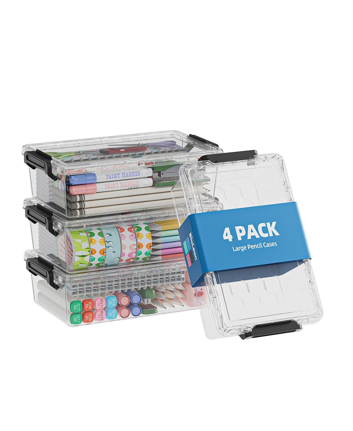 Click here for Gnuadz 4 Pack Plastic Pencil Case Clear Stackable... prices