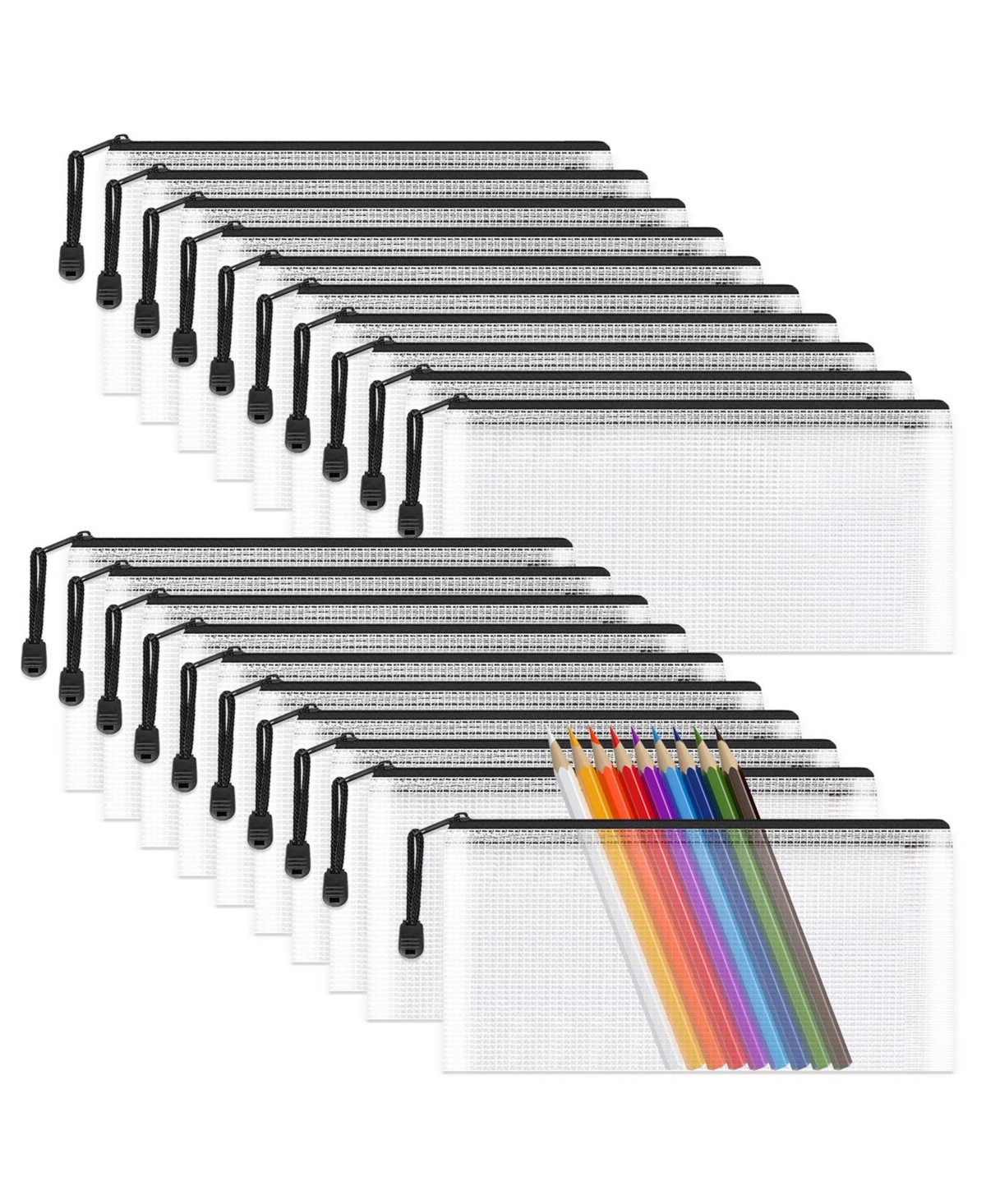 Click here for Gnuadz 20pcs Mesh Zipper Pouch A6 Clear Pencil Cas... prices