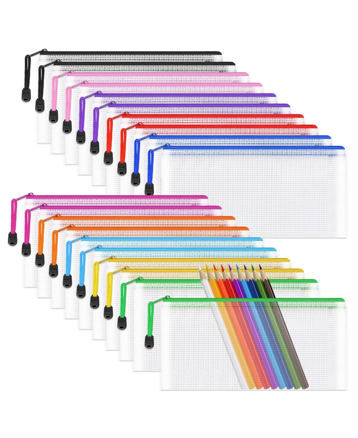 Click here for Gnuadz 20pcs Mesh Zipper Pouch A6 Clear Pencil Cas... prices