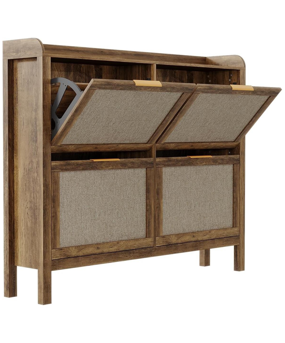 Click here for homfan Rattan Shoe Cabinet with 4 Flip Drawers  47... prices