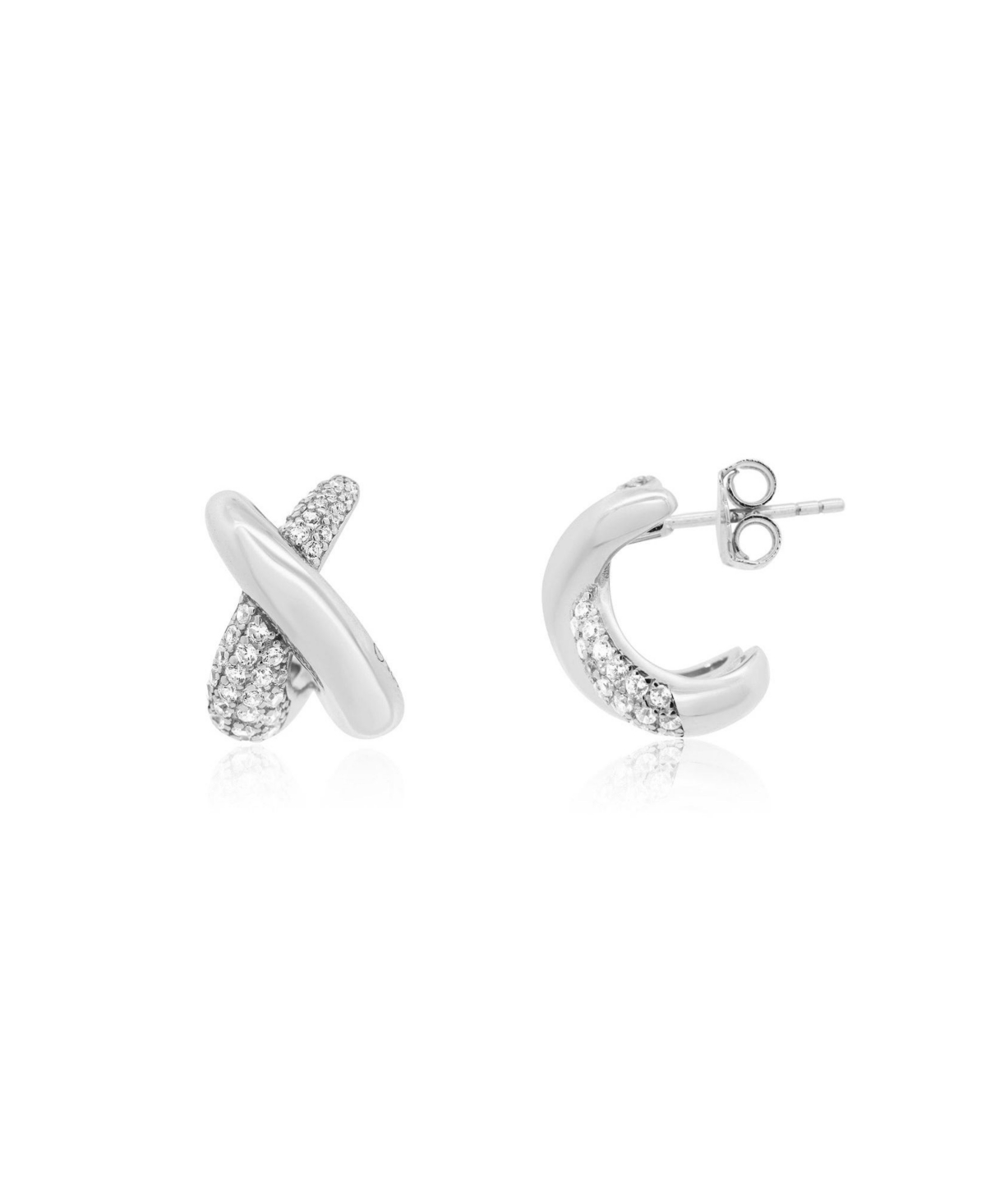 Click here for The Lovery Crossover Cz C-Hoop Earrings prices