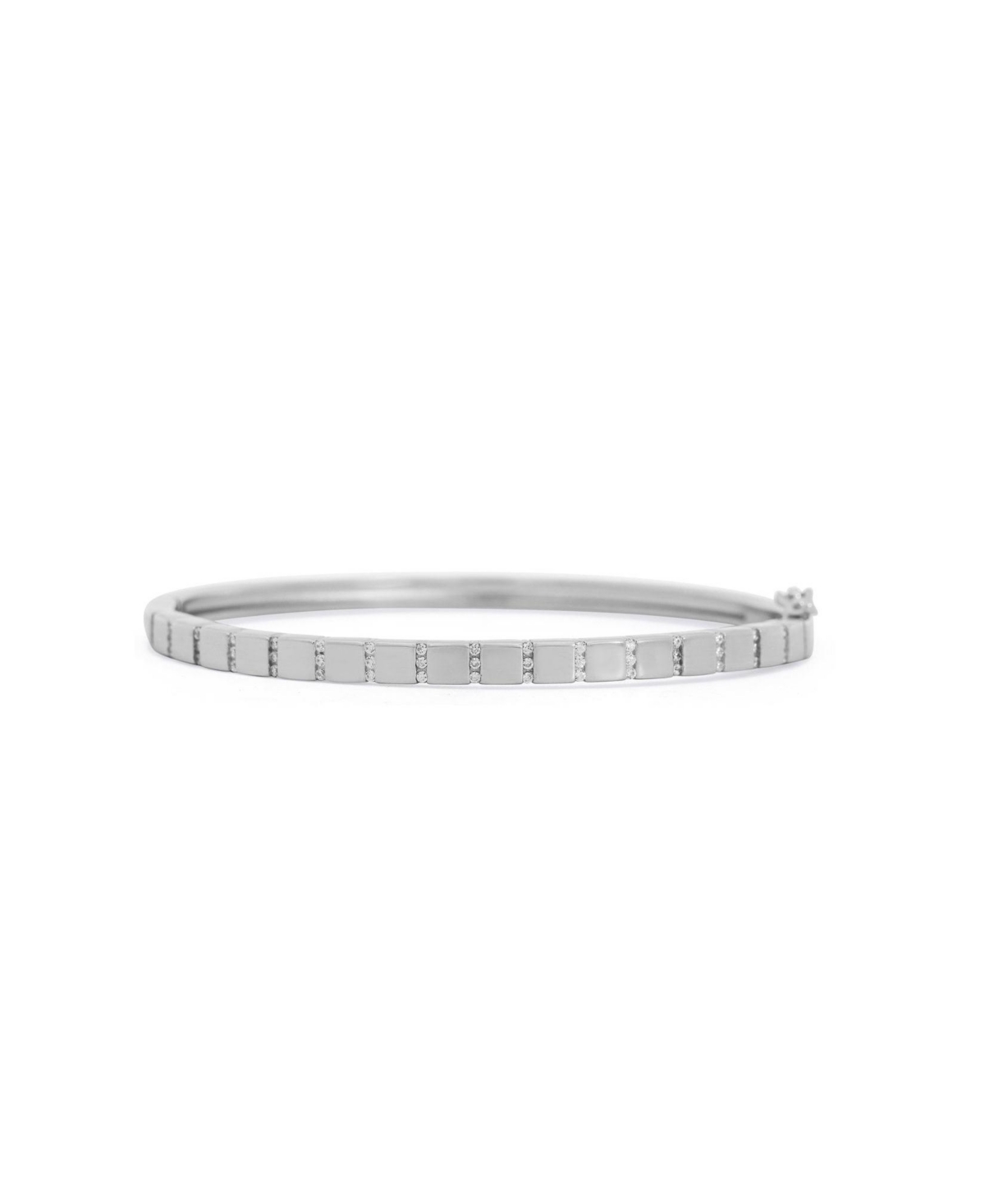 Click here for The Lovery Ribbed Cz Bangle Sterling Silver - Silv... prices
