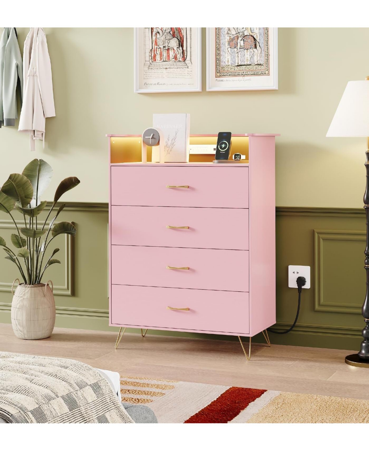 Click here for gaomon Tall 4 Drawer Modern Wooden Dresser  Large... prices