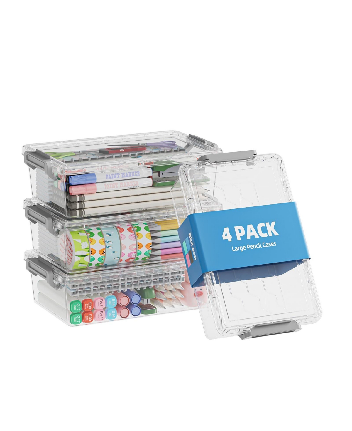 Click here for Gnuadz 4 Pack Plastic Pencil Case Clear Stackable... prices