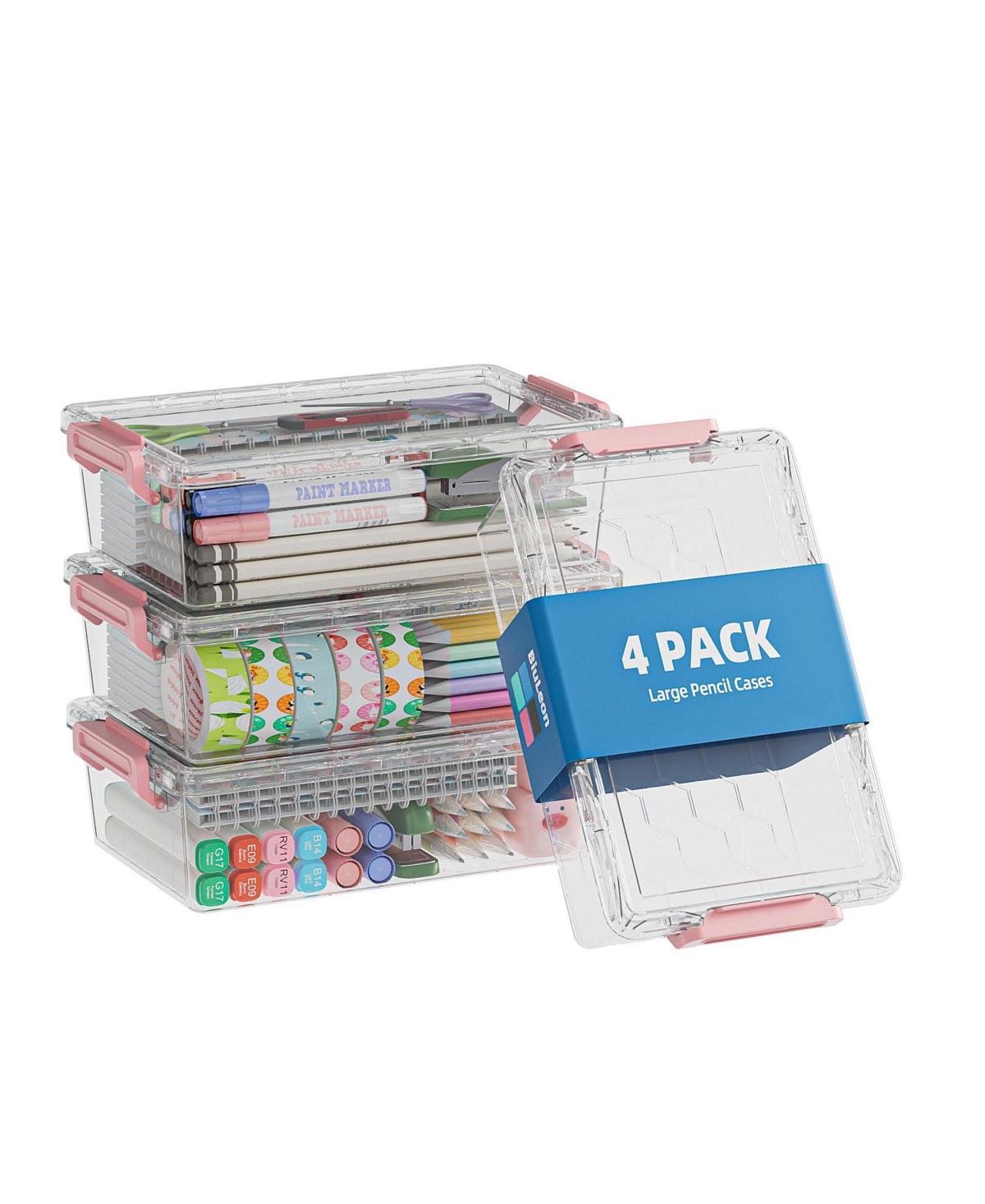 Click here for Gnuadz 4 Pack Plastic Pencil Case Clear Stackable... prices