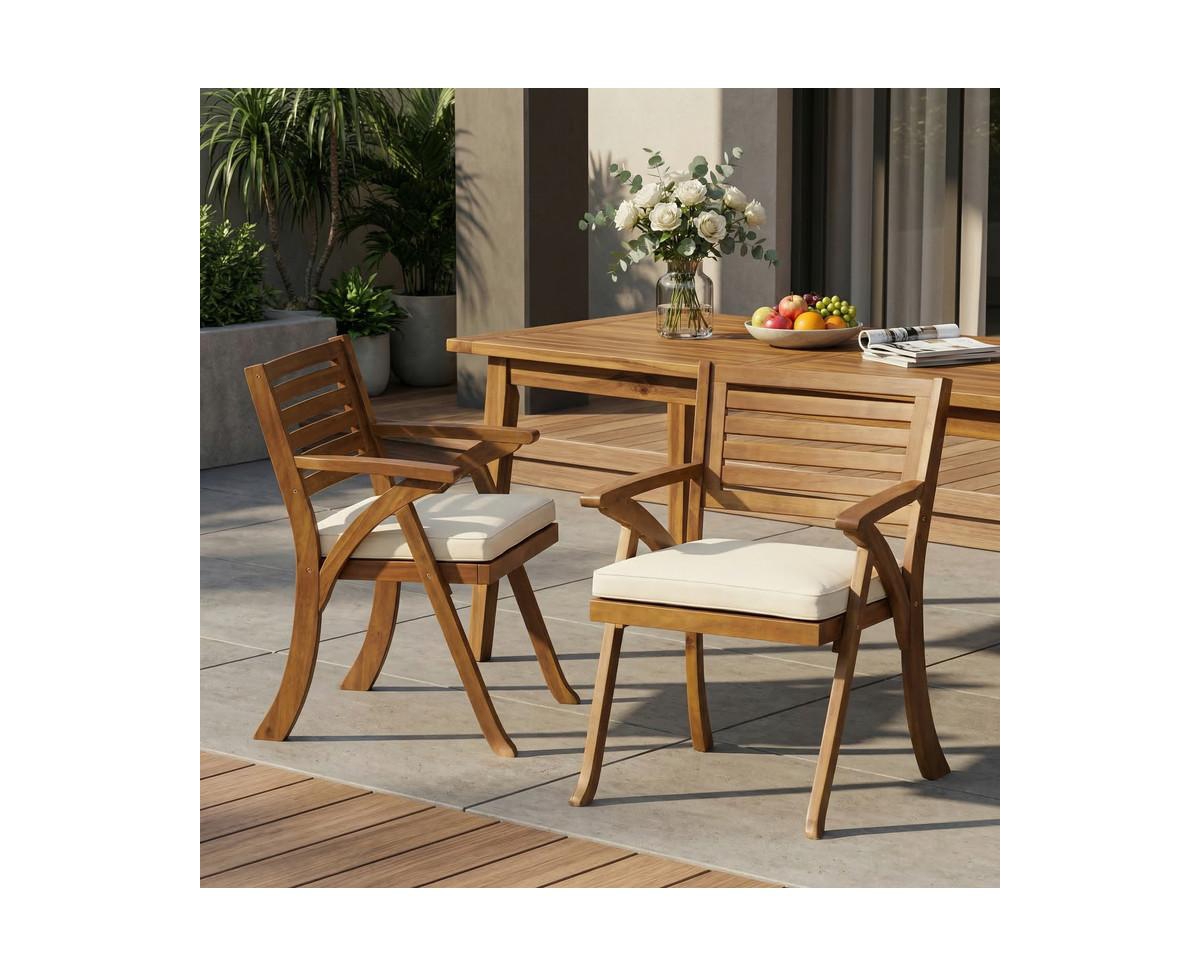 Click here for sumyeg Outdoor Hermosa Kd Wood Dining Chair With C... prices