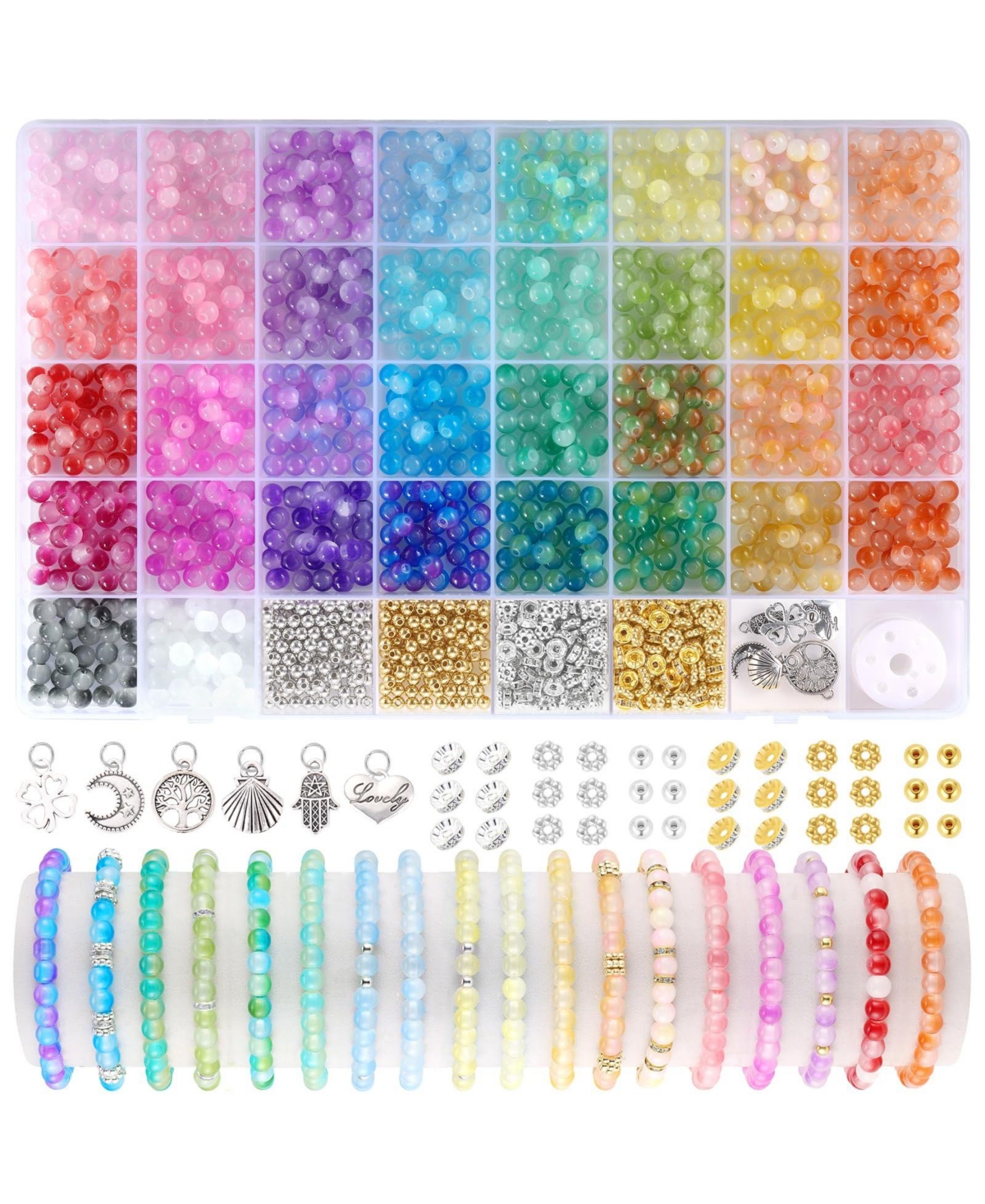 Click here for Gnuadz 34 colors 1368pcs Glass Beads for Bracelets... prices