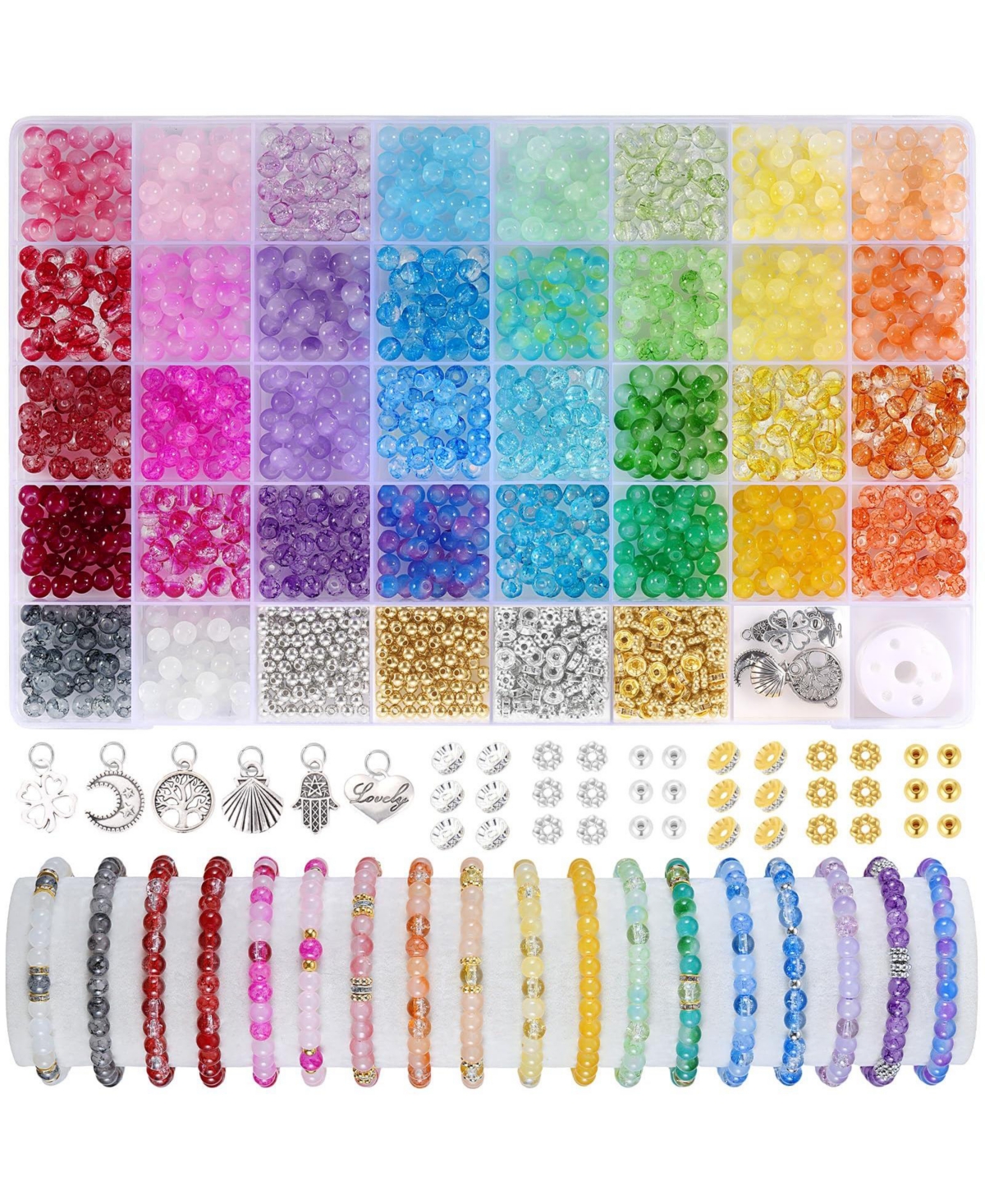 Click here for Gnuadz 34 colors 1368pcs Glass Beads for Bracelets... prices