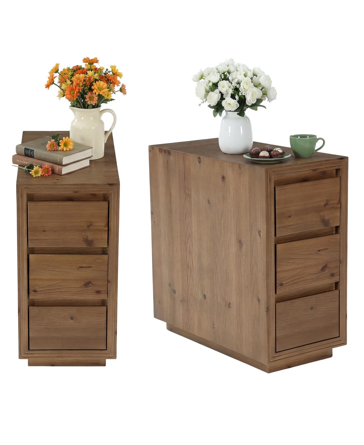 Click here for Tribesigns Solid Wood Nightstand with 3-Drawers Se... prices