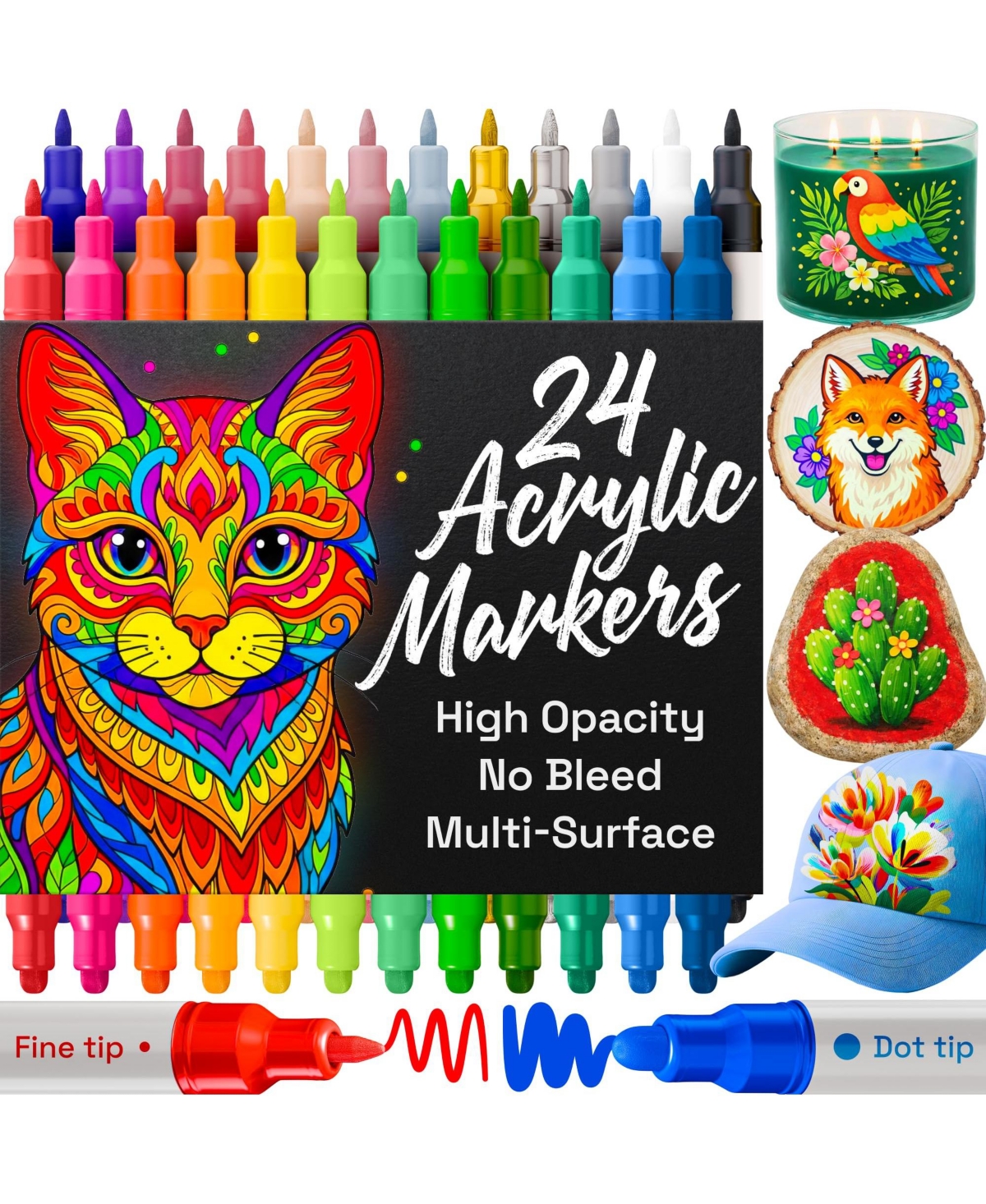 Click here for Gnuadz 24 Paint Markers Rock Fabric Wood Glass Dua... prices
