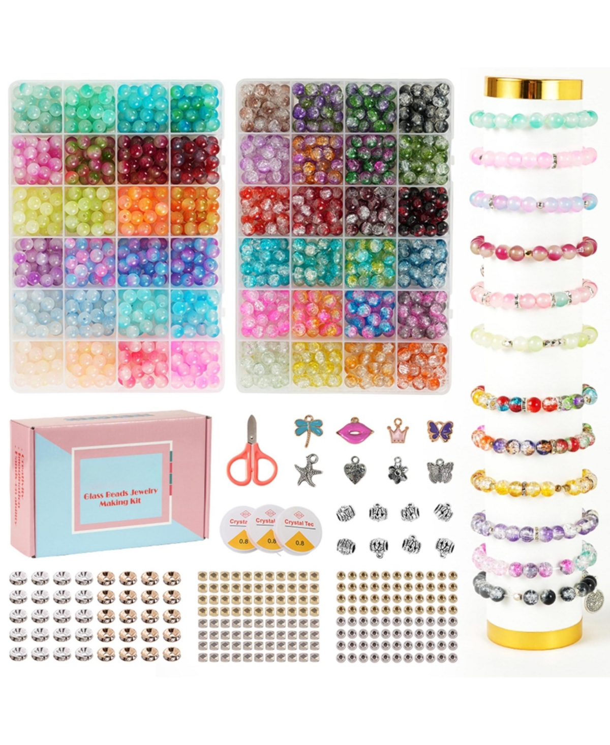 Click here for Gnuadz 48 Colors  1300 Pcs  Glass Beads Bracelet M... prices