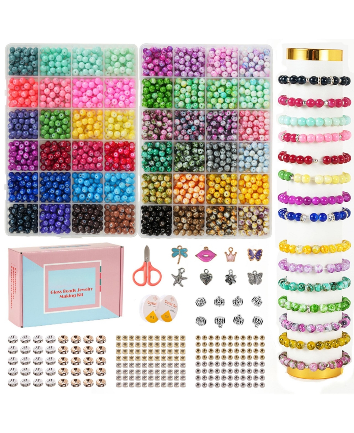 Click here for Gnuadz 48 Colors  1300 Pcs  Glass Beads Bracelet M... prices