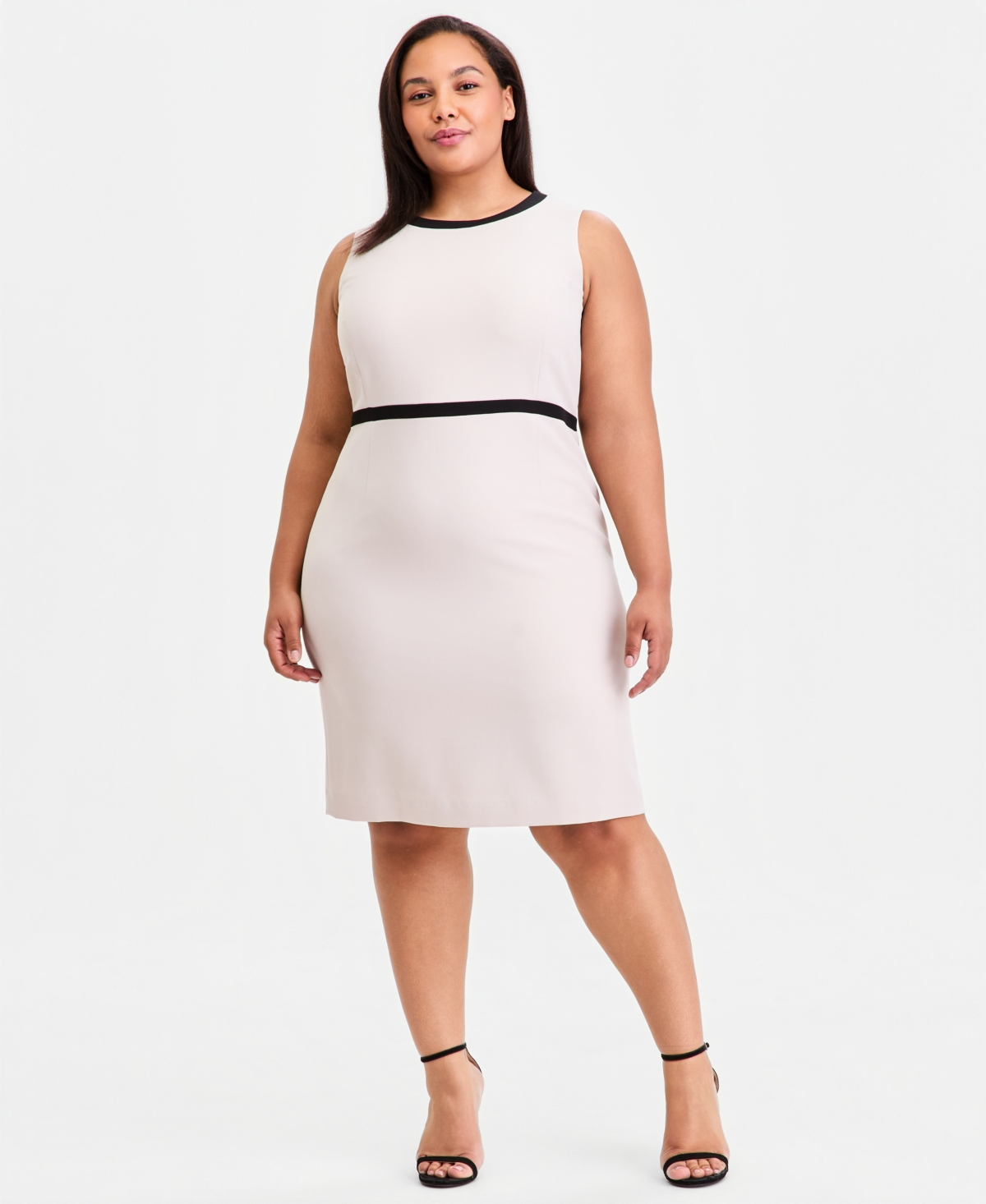 Click here for Kasper Plus Size Colorblocked Sleeveless Sheath Dr... prices